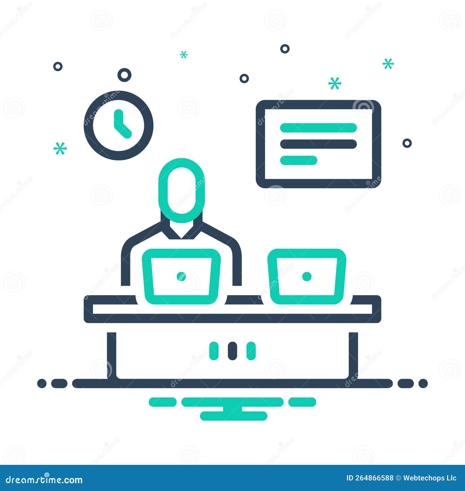 Mix Icon for Agency, Table and Watch Stock Illustration - Illustration ...