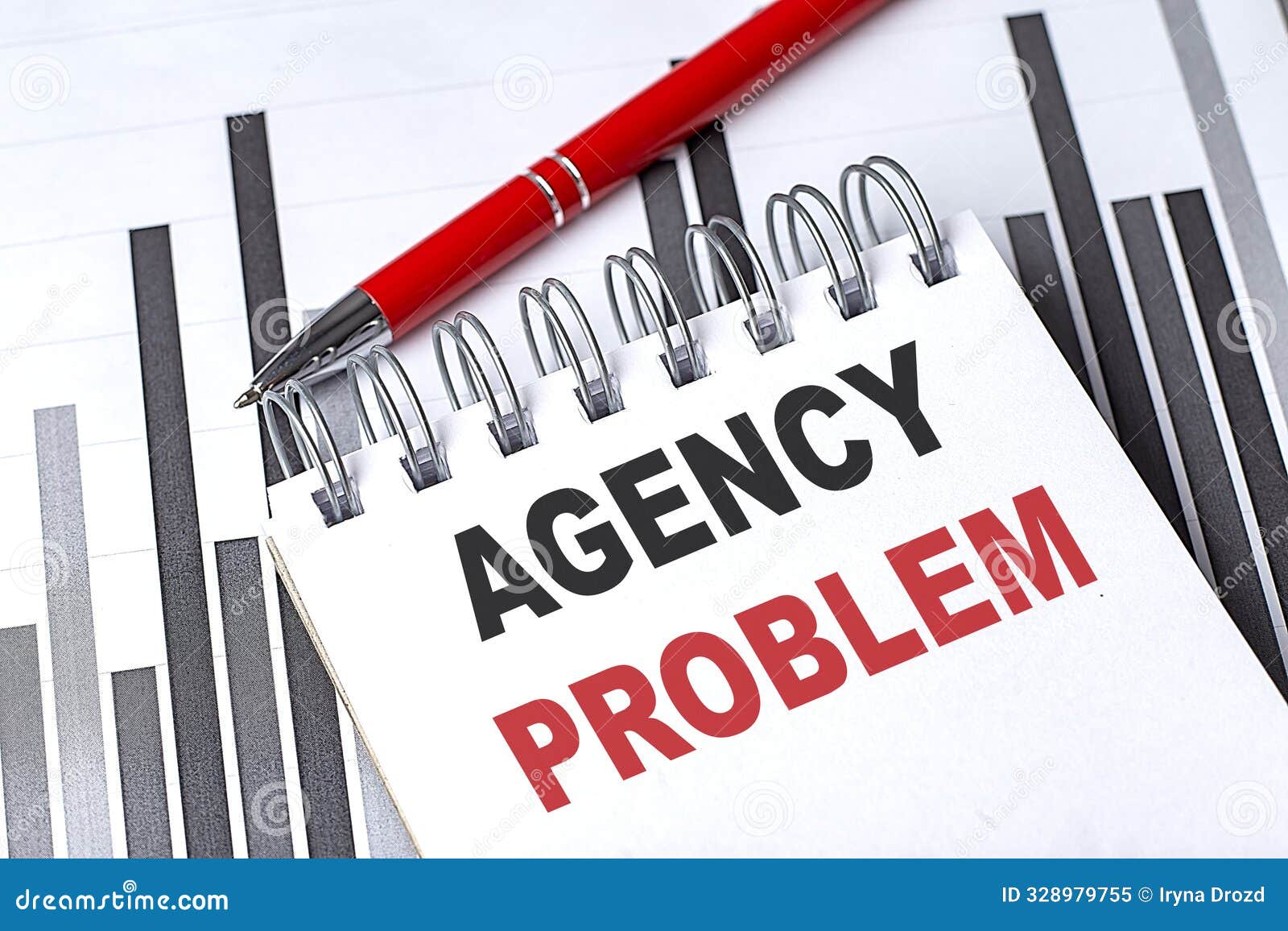 AGENCY PROBLEM Text on Notebook on Chart with Pen Stock Image - Image ...