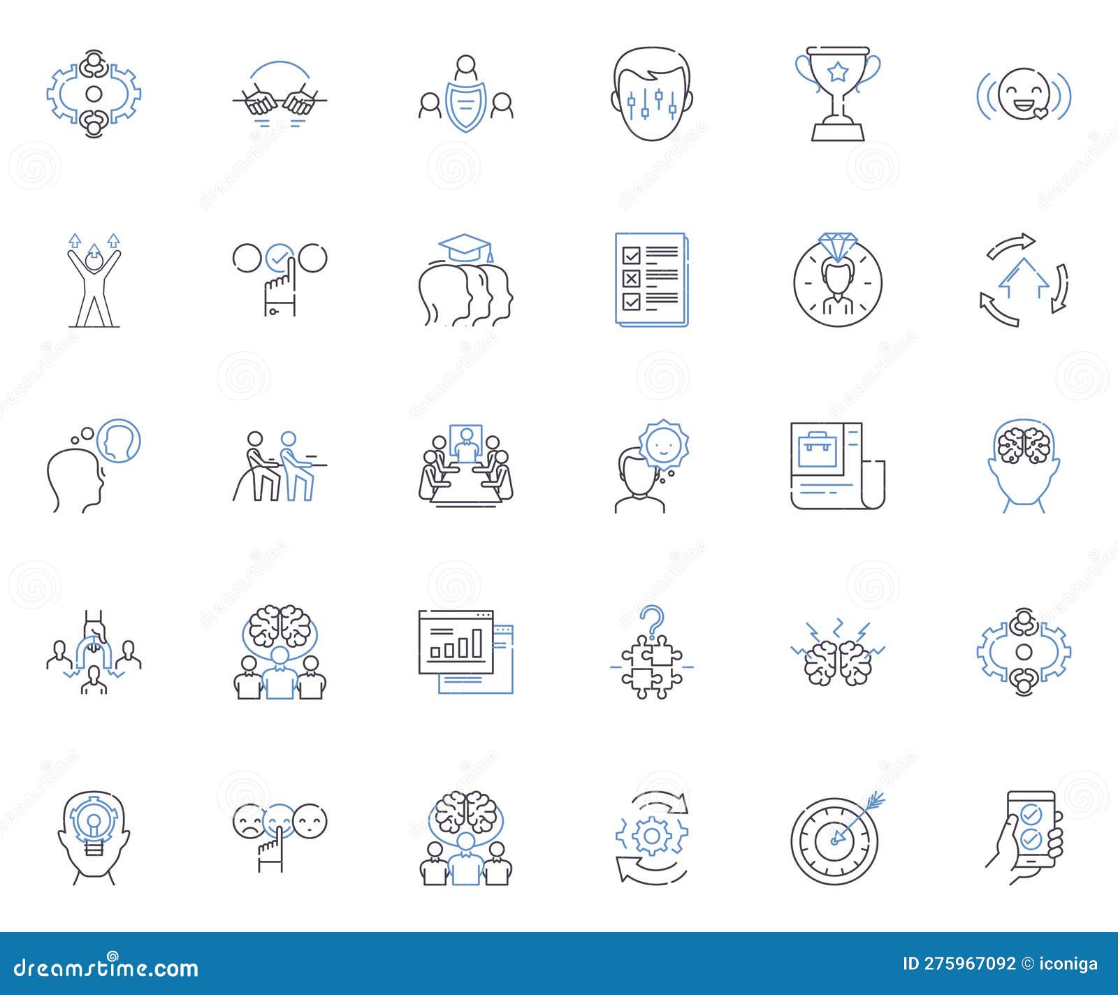 Agency Progress Line Icons Collection. Advancement, Growth, Development ...