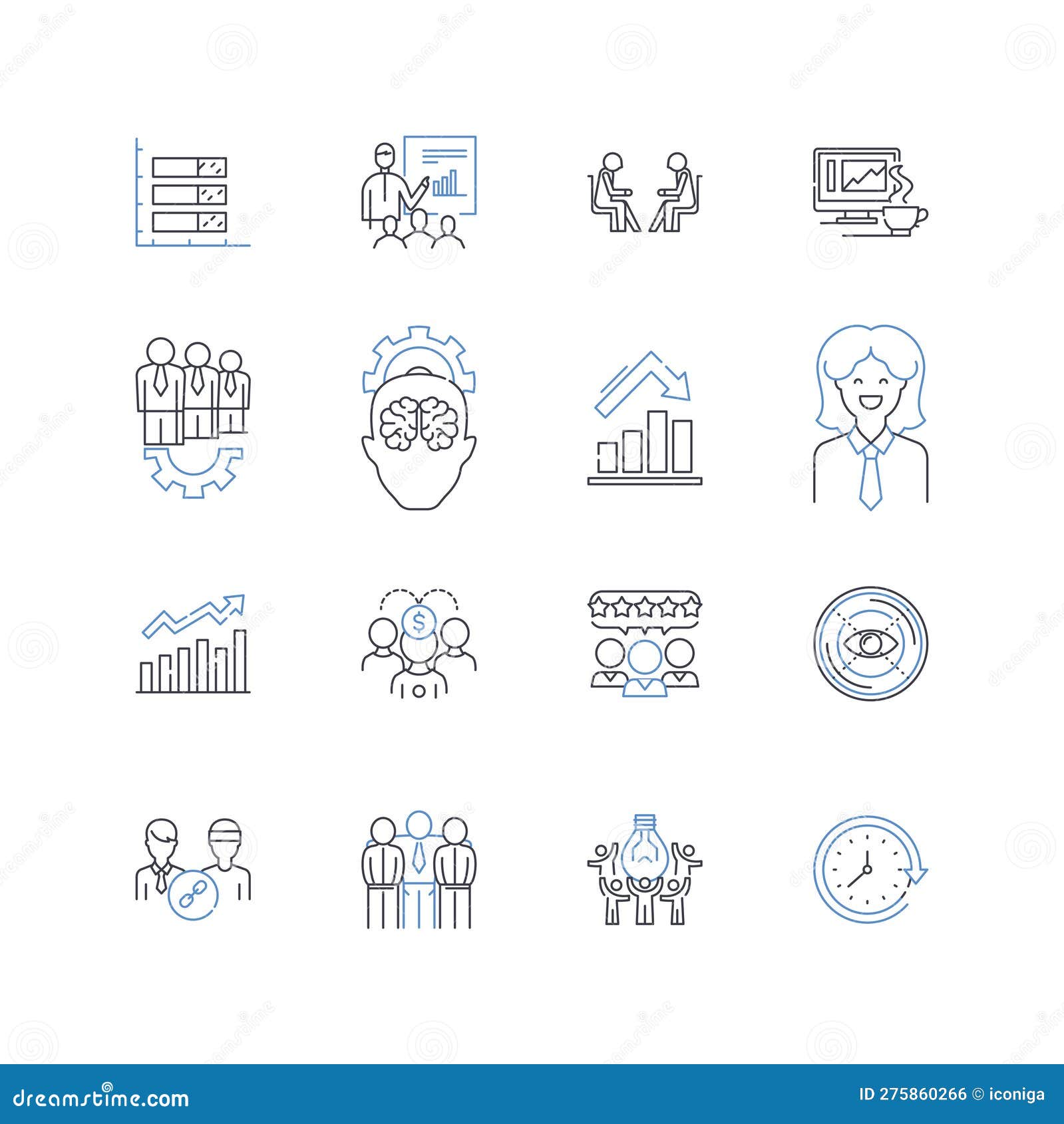 Agency Worker Line Icons Collection. Temporary, Contract, Freelance ... Agency Worker Line Icons Collection. Temporary, Contract, Freelance ...