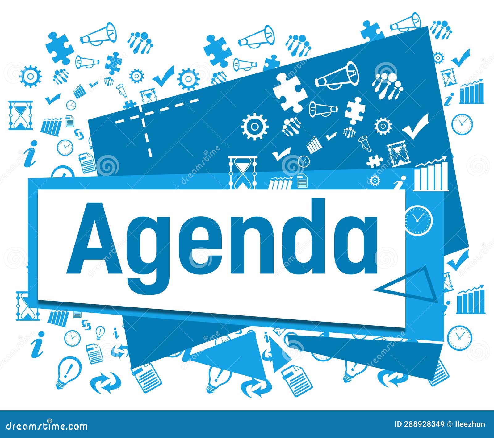 Agenda Blue Business Symbols Circles Triangle Text Stock Illustration ...