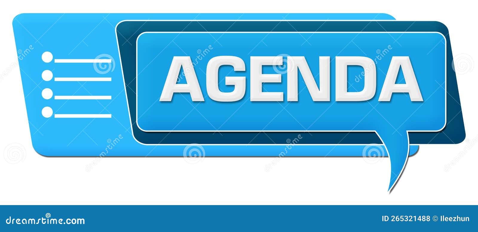 Agenda Blue Comment Symbol Horizontal Stock Illustration - Illustration ...