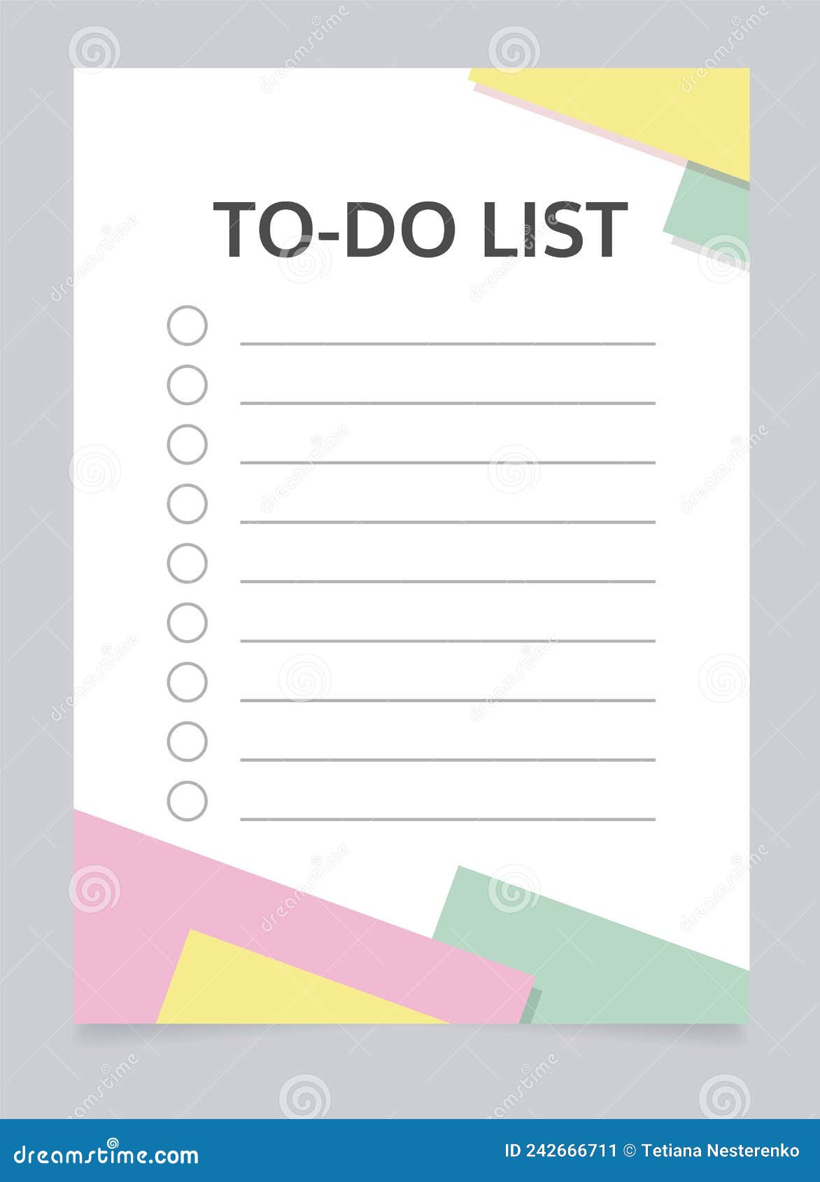 Daily Agenda with Checkboxes Worksheet Design Template Stock Vector ...