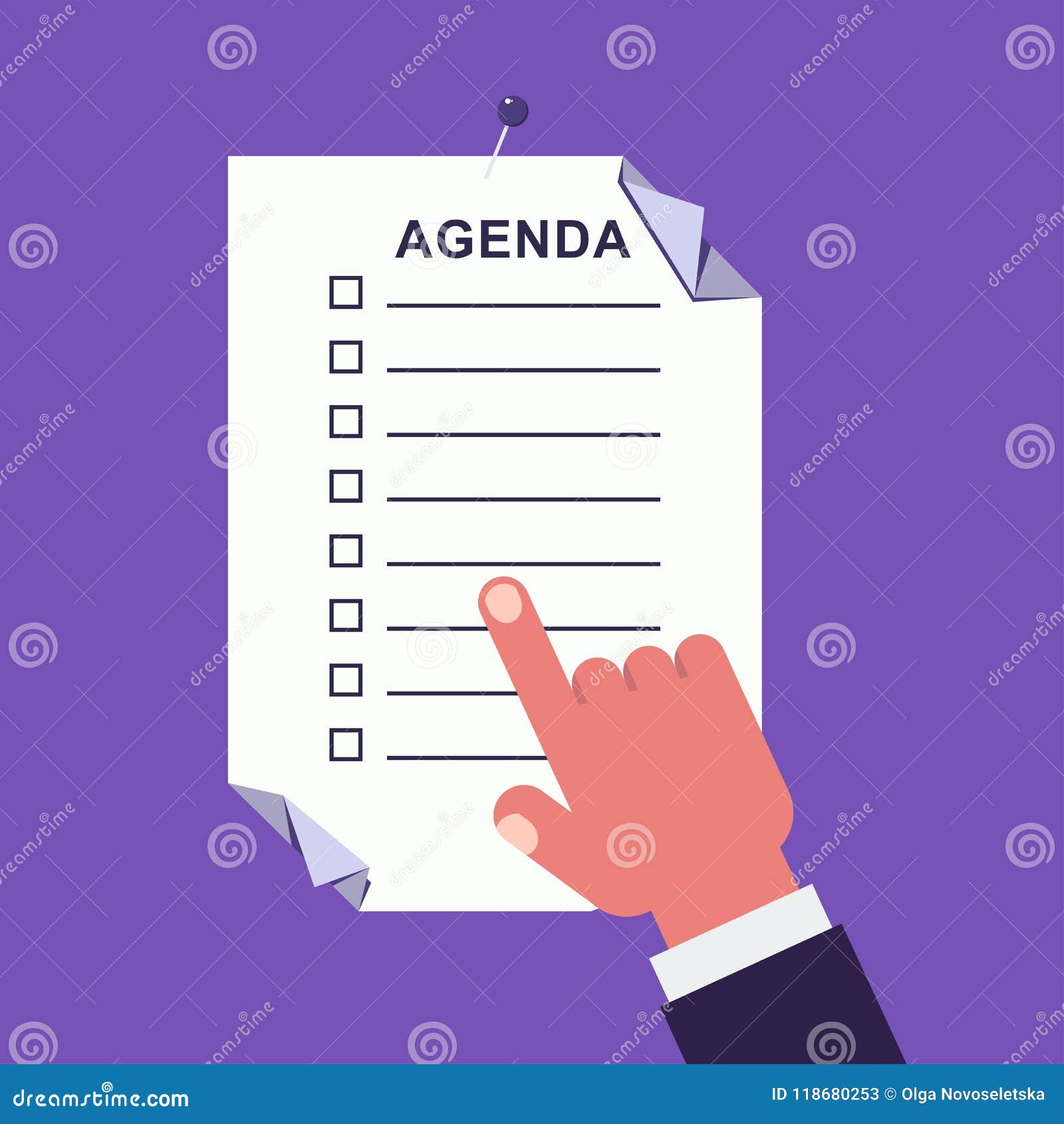 Agenda Concept Vector Linear Icon Isolated On Transparent Background ...