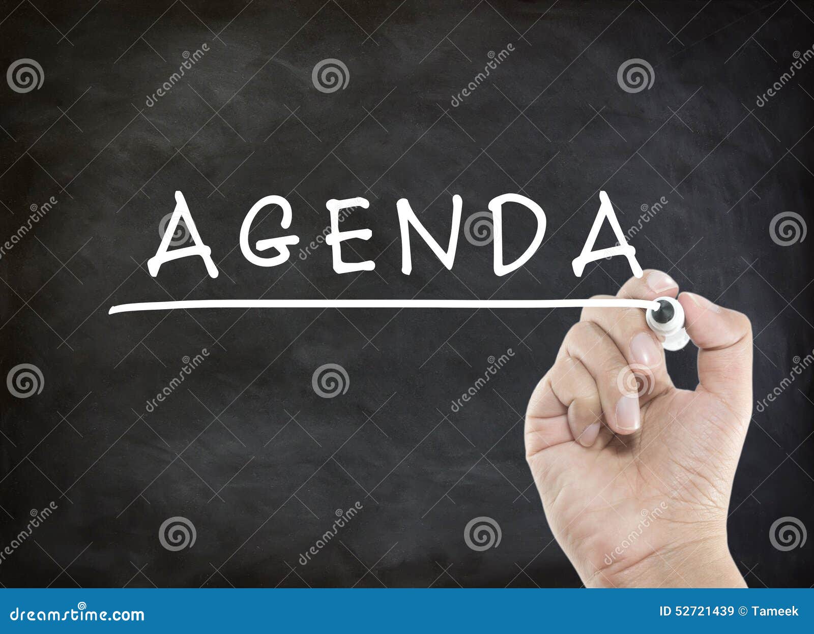 Agenda with hand writing stock image. Image of business - 52721439
