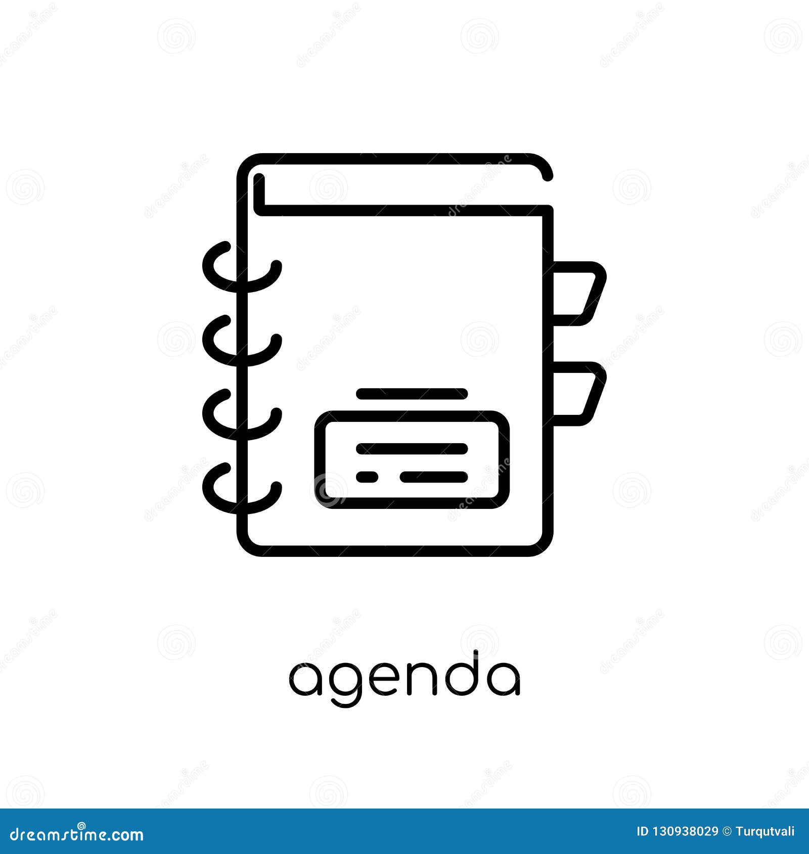 Agenda Icon. Trendy Modern Flat Linear Vector Agenda Icon on White ...