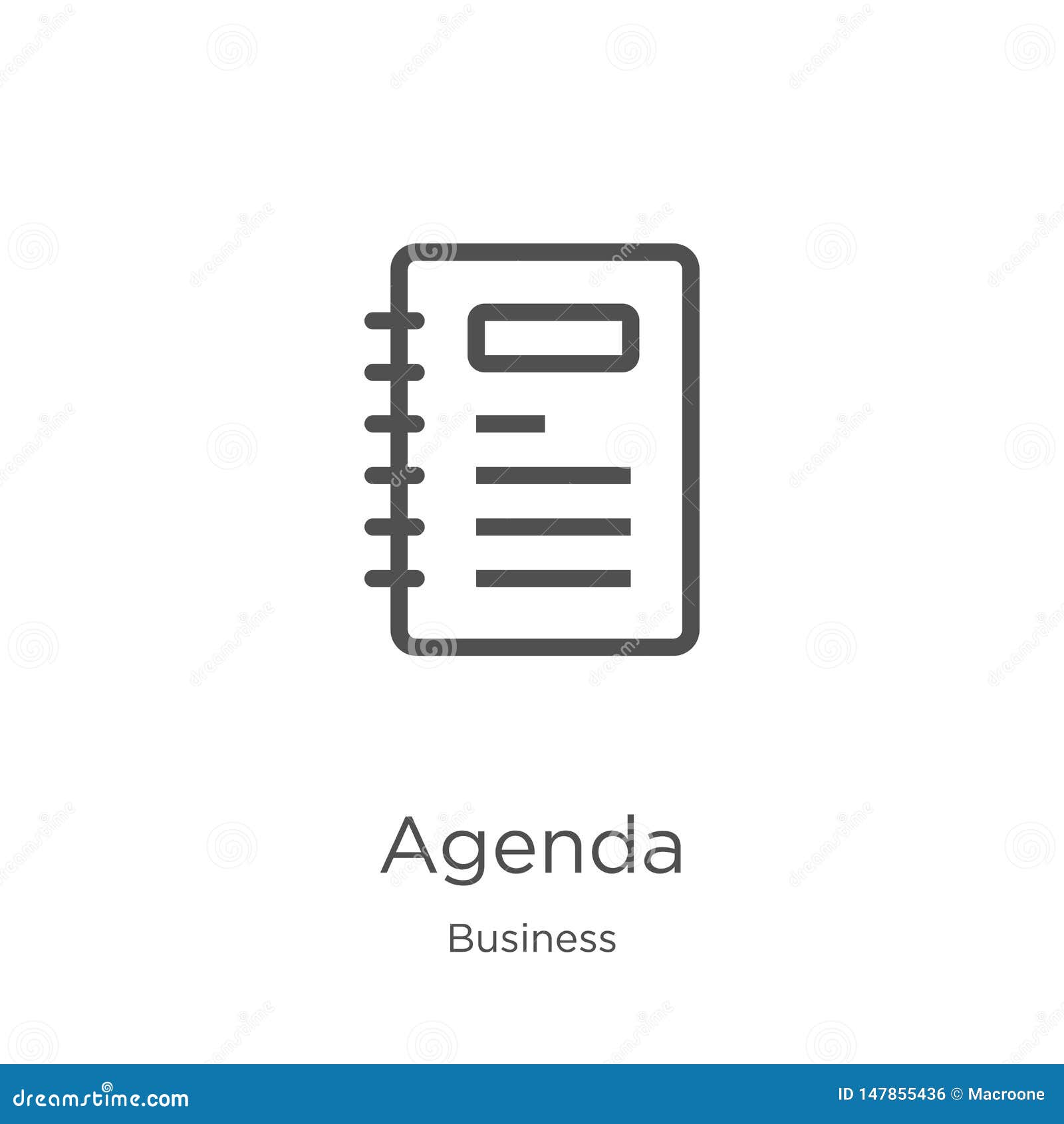 Agenda Icon Vector from Business Collection. Thin Line Agenda Outline ...
