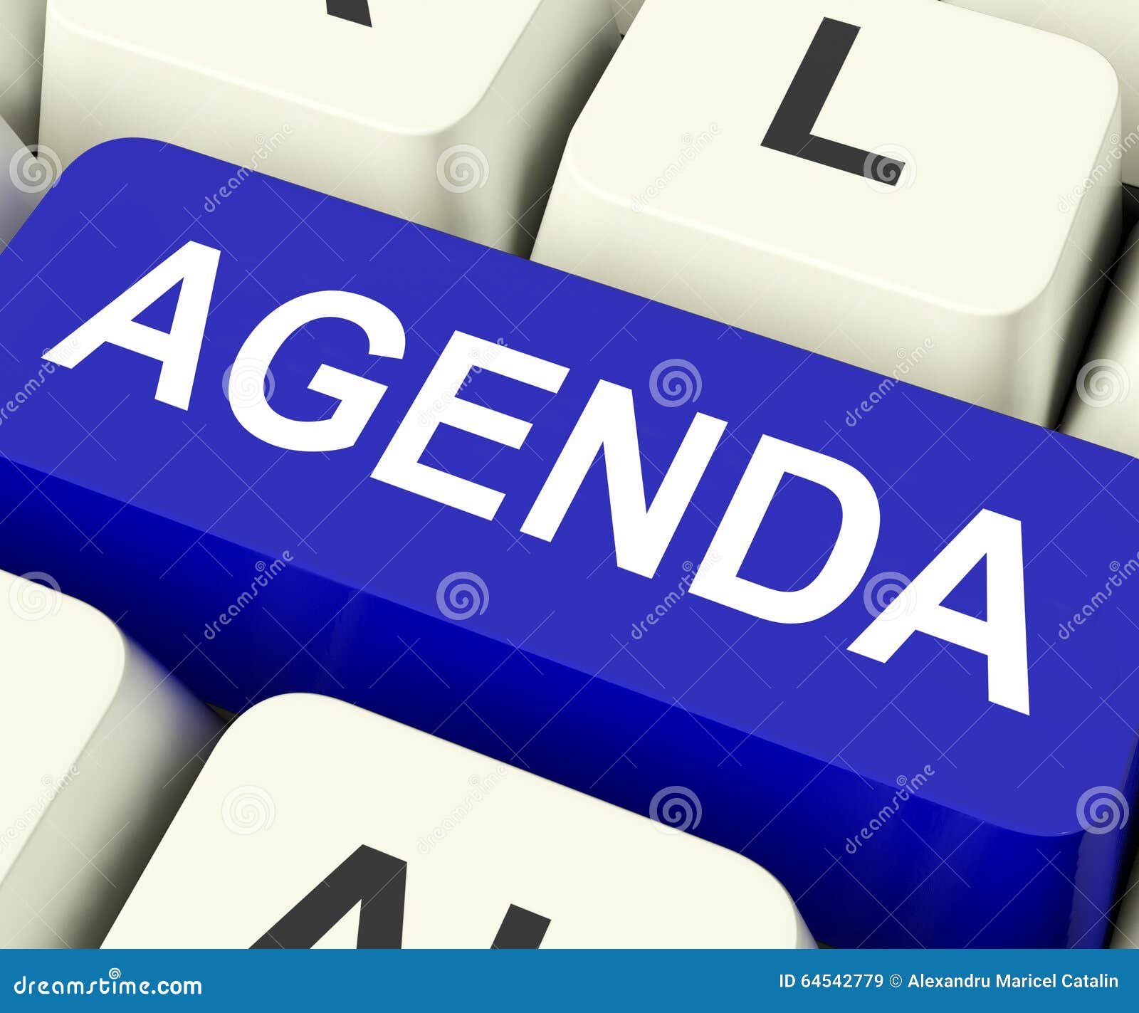 Agenda Key Means Schedule or Outline Stock Image - Image of keyboard ...