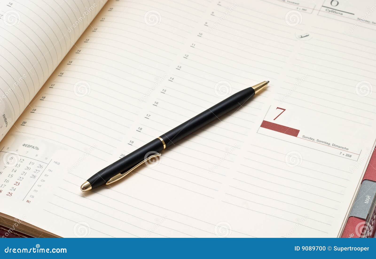 Agenda and pen stock photo. Image of remember, black, opened - 9089700