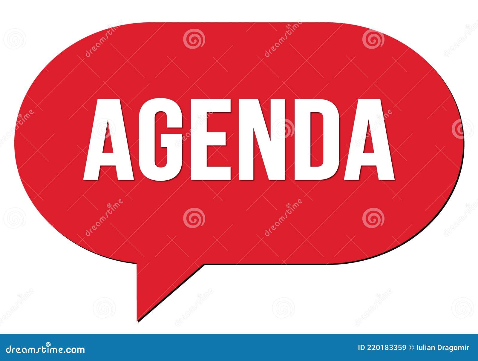 AGENDA Text Written in a Red Speech Bubble Stock Illustration ...