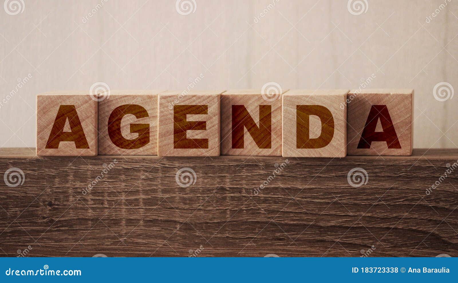 Agenda Word on Wooden Blocks with Letters, a List of Matters Business ... Agenda Word on Wooden Blocks with Letters, a List of Matters Business ...