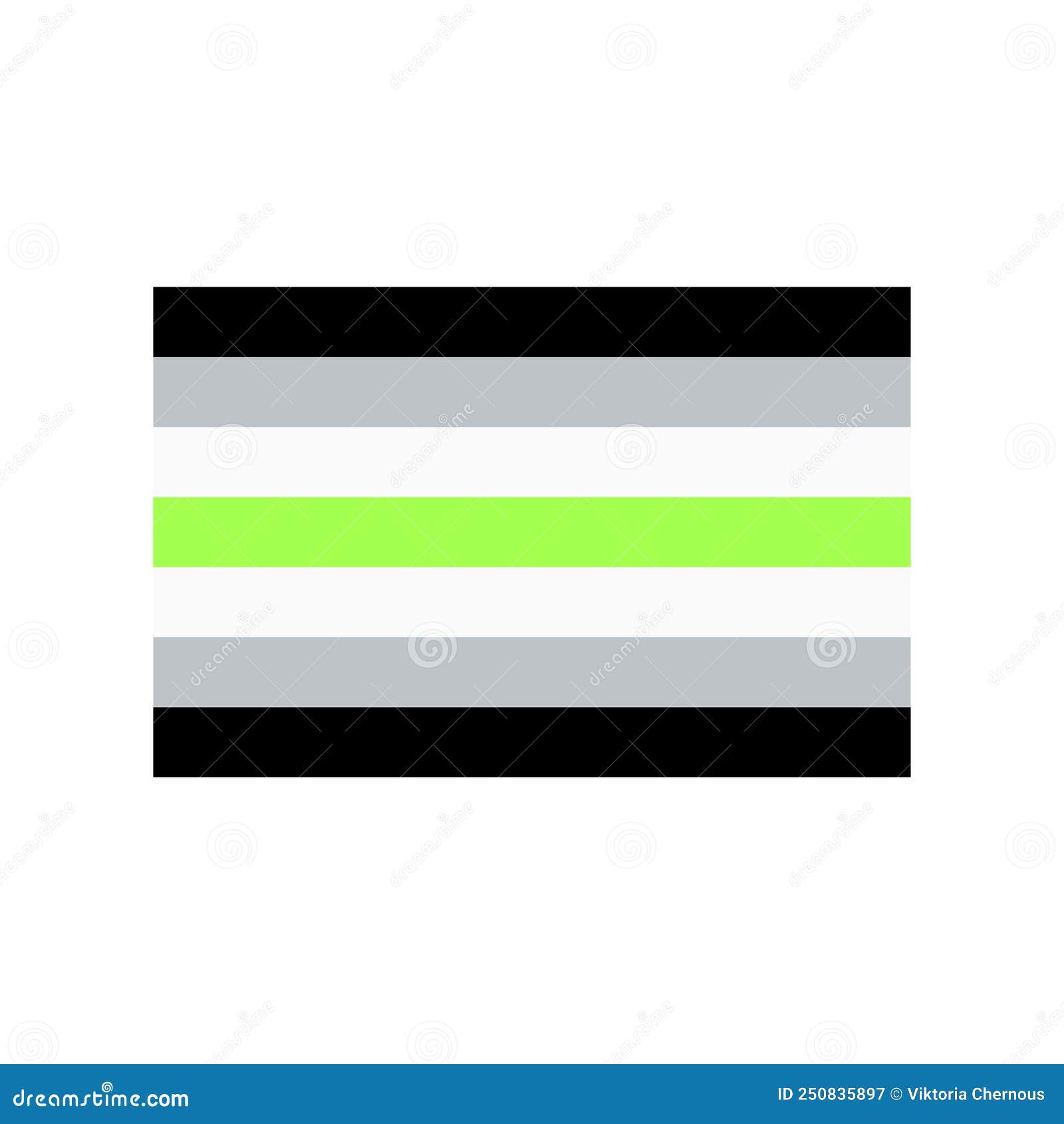 Agender Pride Flag Doodle Icon Vector Color Line Illustration Stock