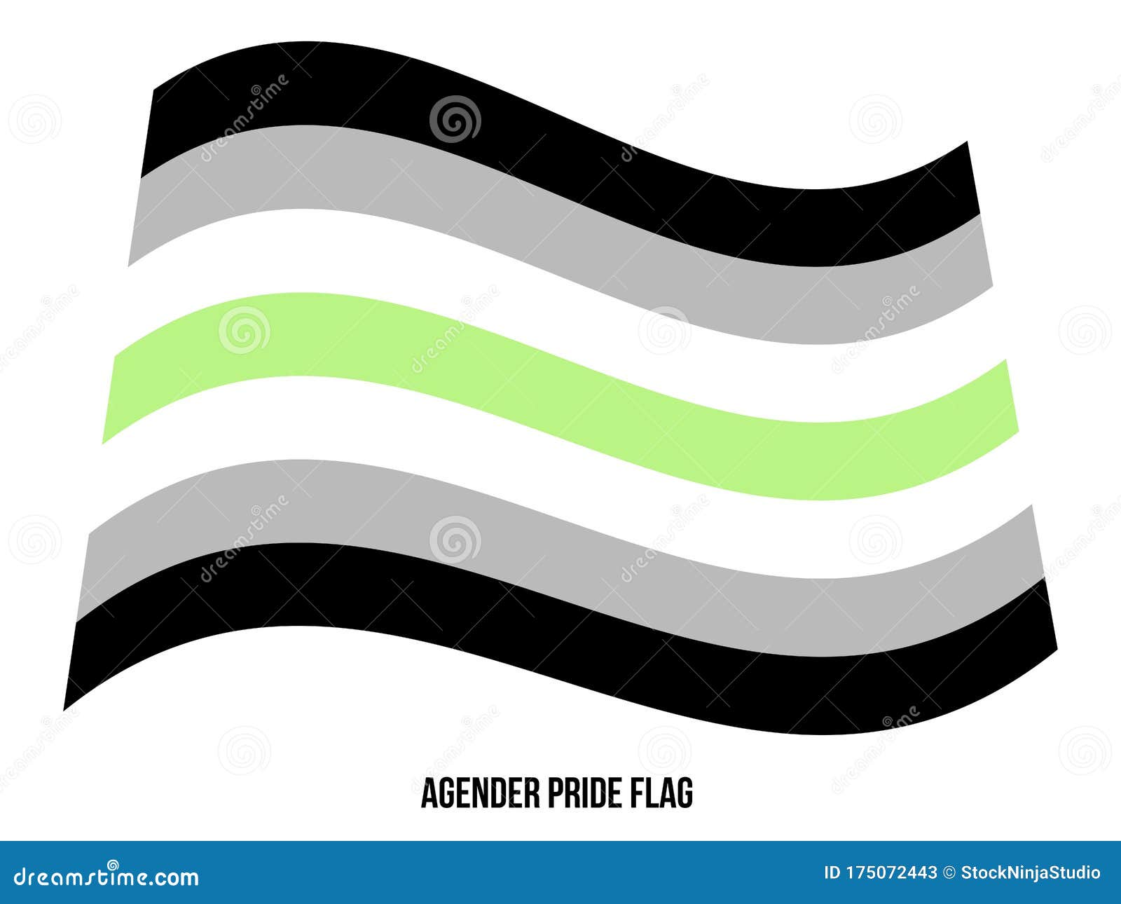 Agender Pride Flag Waving Vector Illustration Designed with Correct ... Agender Pride Flag Waving Vector Illustration Designed with Correct ...