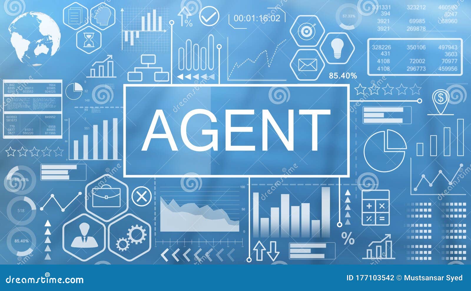 Agent, Animated Typography stock illustration. Illustration of design ...