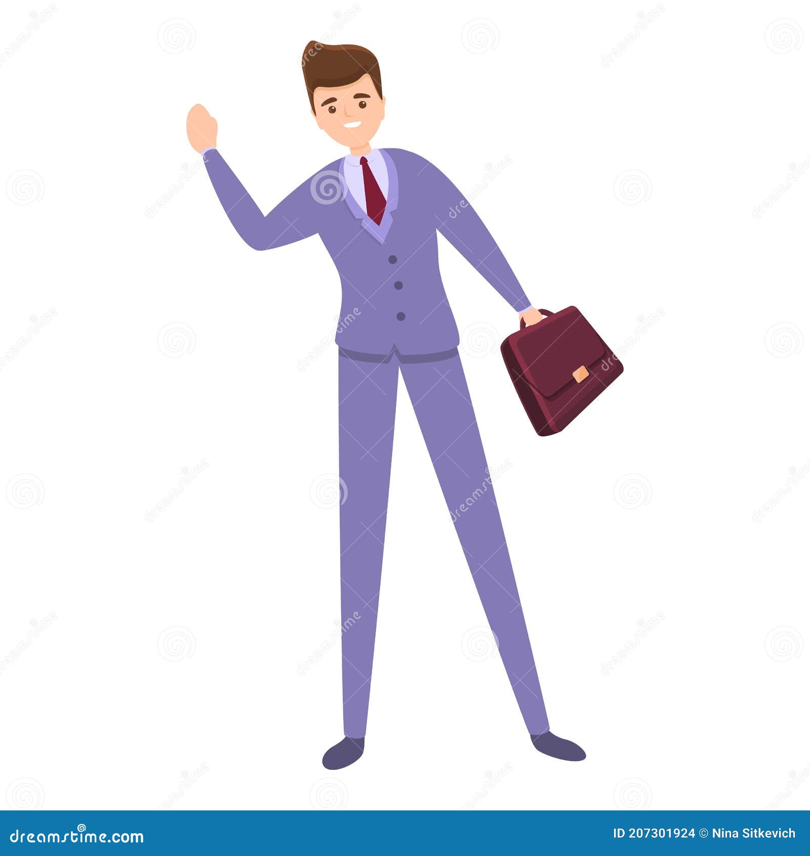 Agent Briefcase Icon, Cartoon Style Stock Illustration - Illustration ...