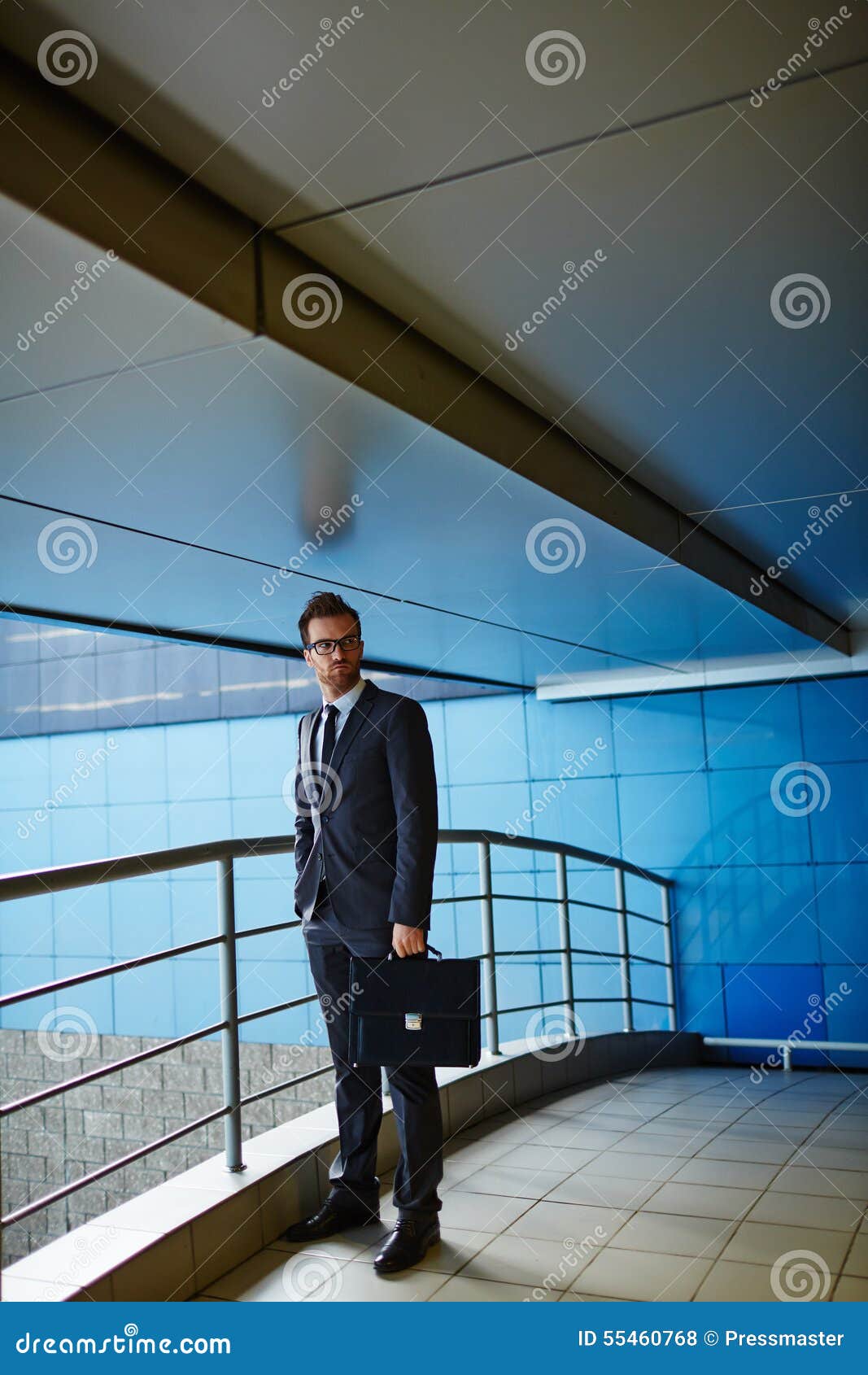 Agent with briefcase stock photo. Image of confident - 55460768