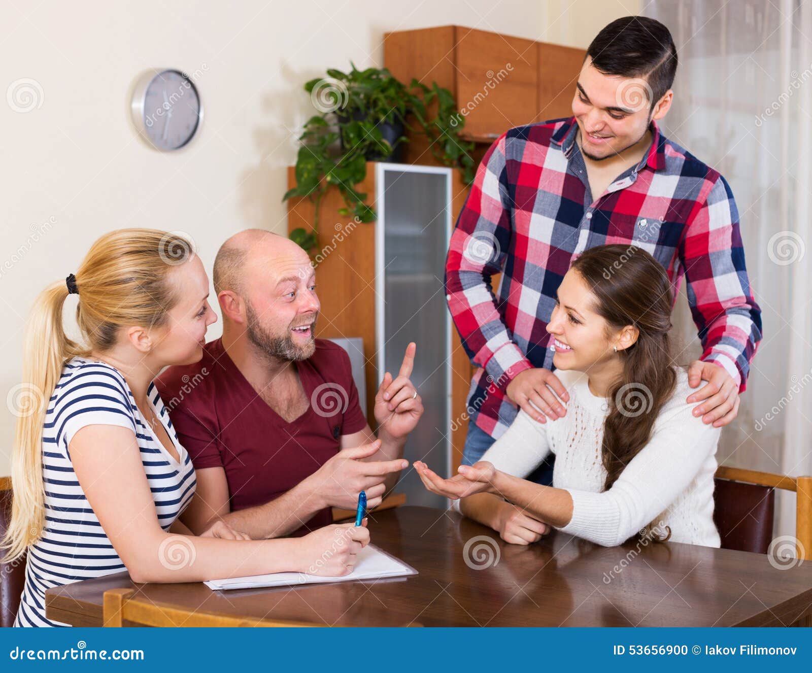 Agent Explaining the Contract Terms Stock Photo - Image of offer, faces ...