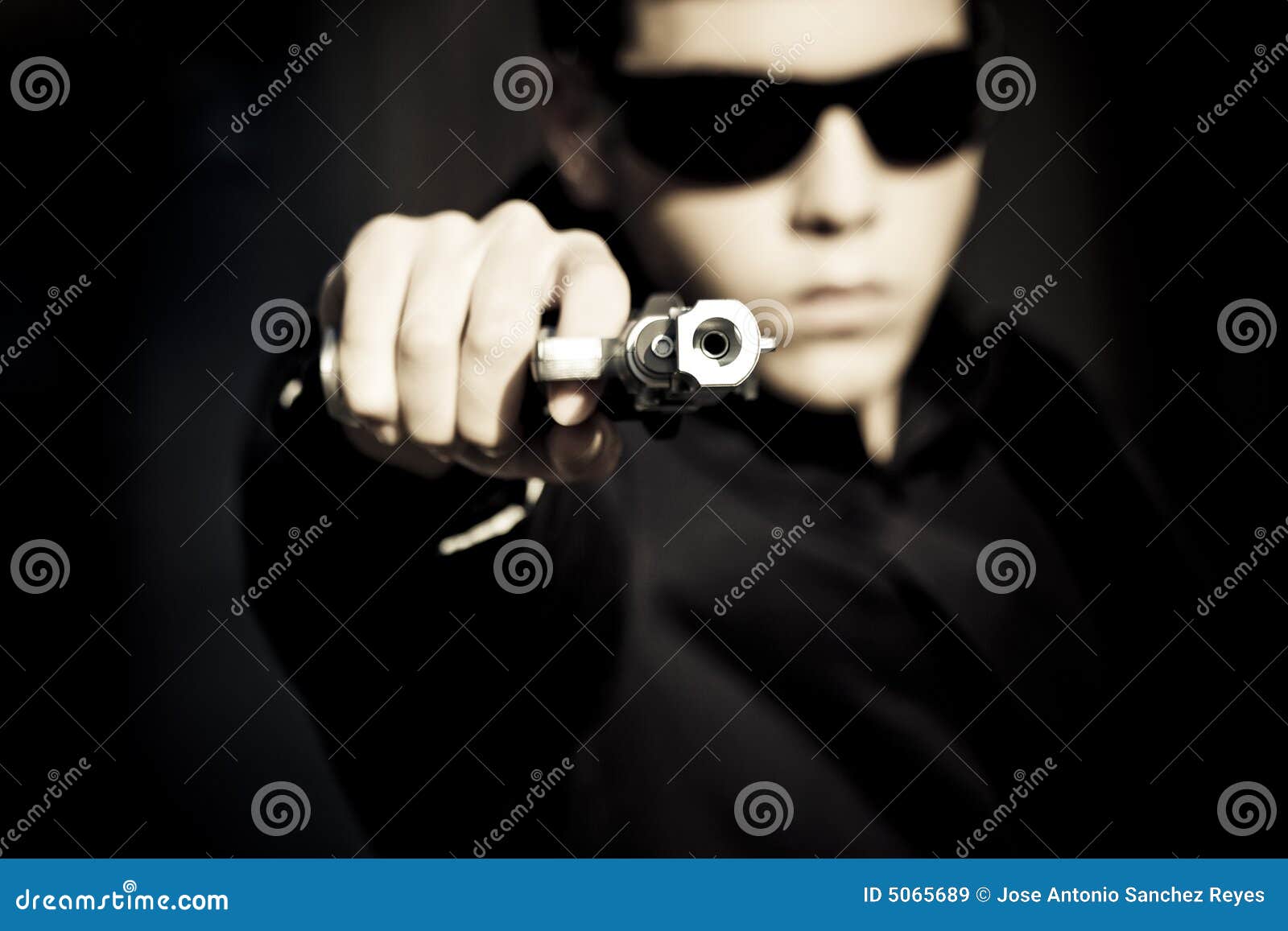 Agent with gun stock image. Image of black, criminal, crime - 5065689