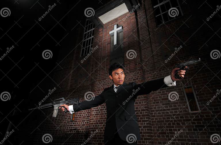 Agent/ Killer Pointing Guns Towards Target Stock Image - Image of ...