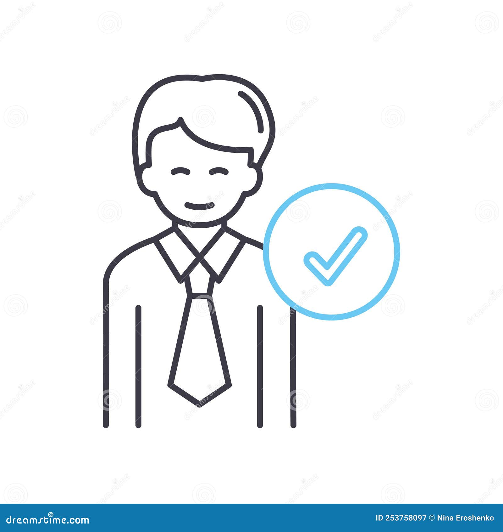 Agent Line Icon, Outline Symbol, Vector Illustration, Concept Sign ...