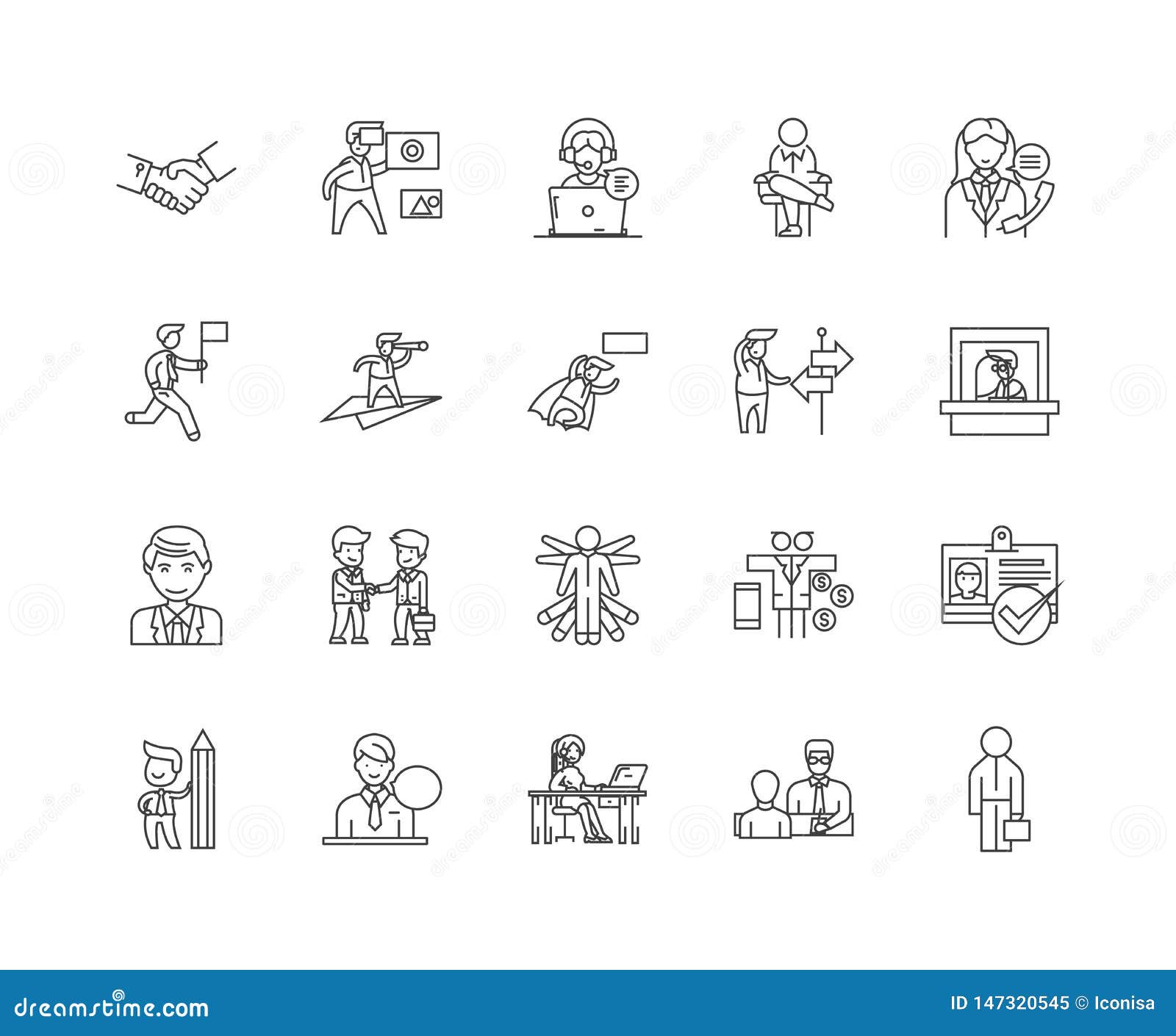 Agent Line Icons, Signs, Vector Set, Outline Illustration Concept Stock ...