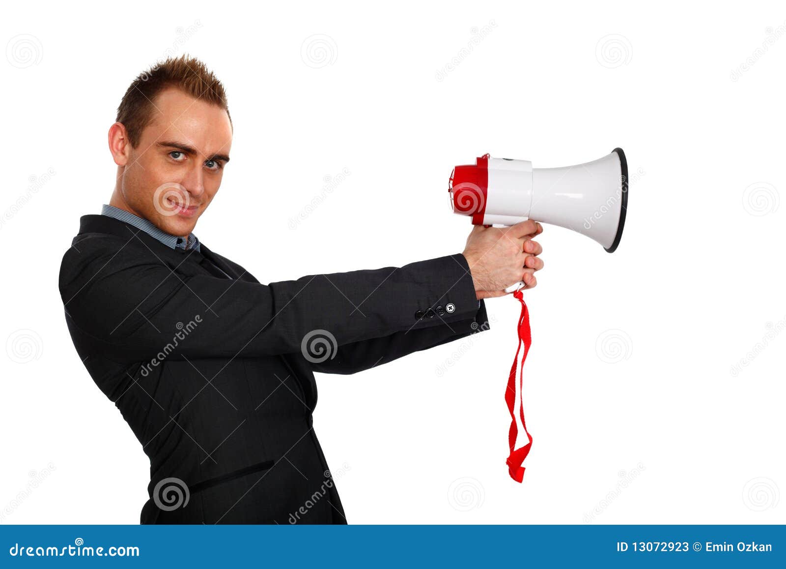 Agent making announcement stock image. Image of business - 13072923