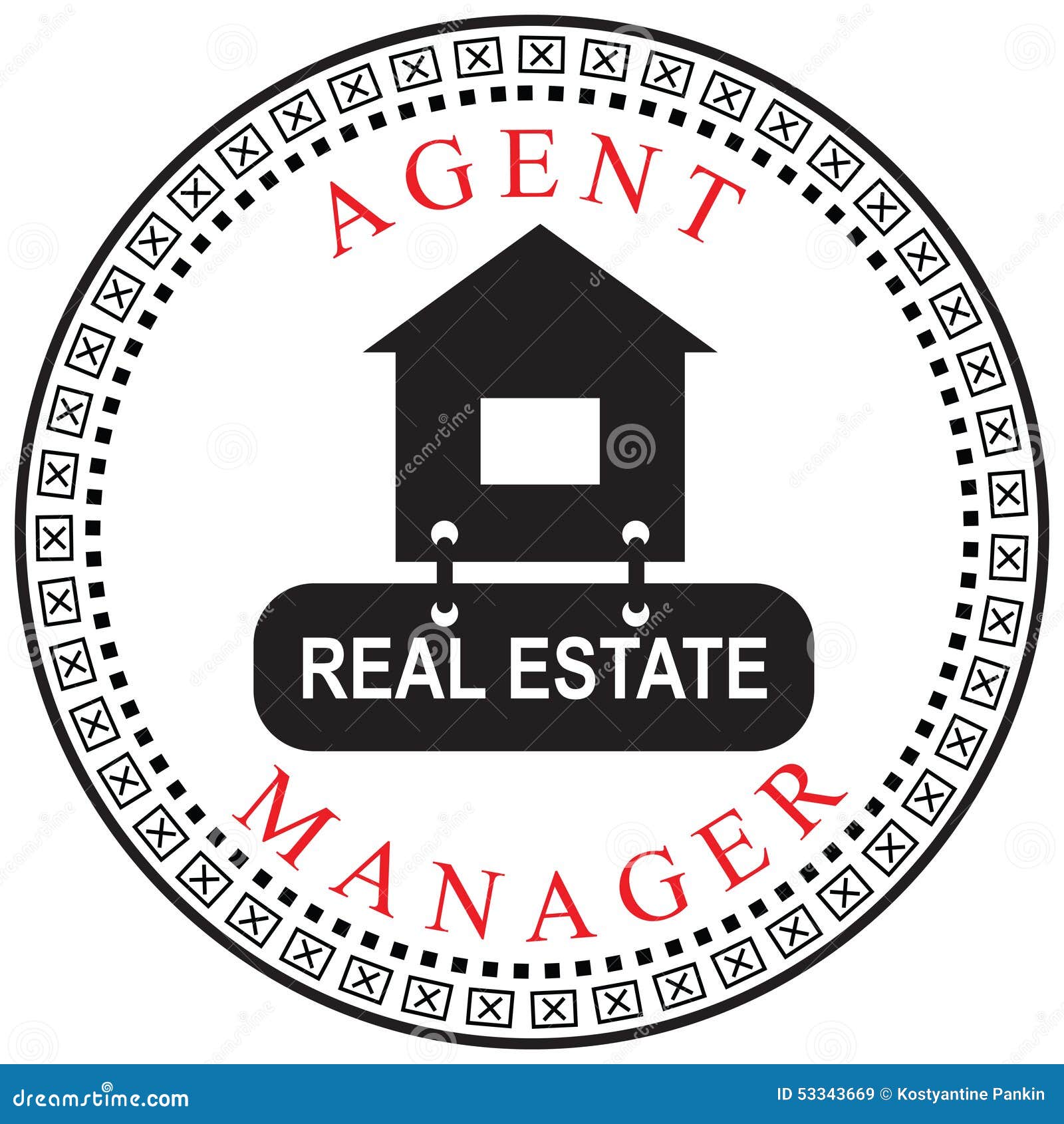 Agent or Manager Real Estate Stock Vector - Illustration of home, print ...