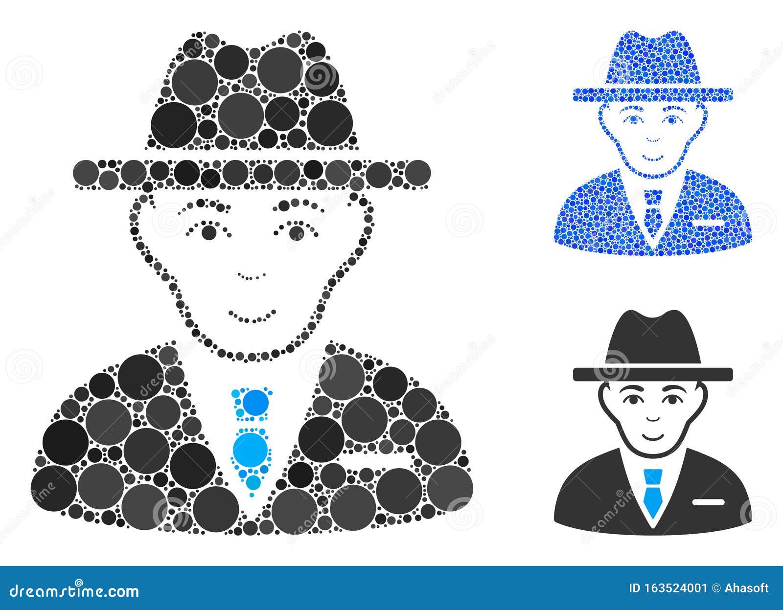 Agent Mosaic Icon of Circle Dots Stock Illustration - Illustration of ...
