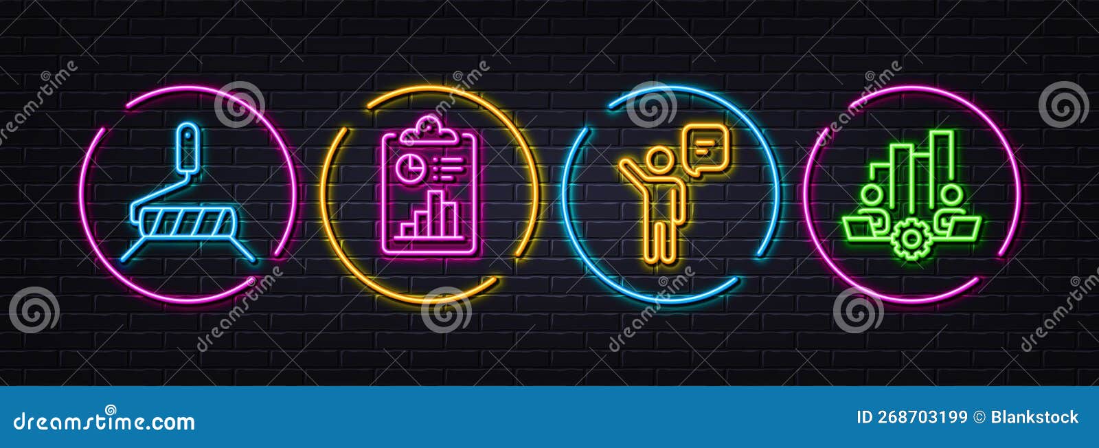 Agent, Paint Roller and Report Minimal Line Icons. for Web Application ...