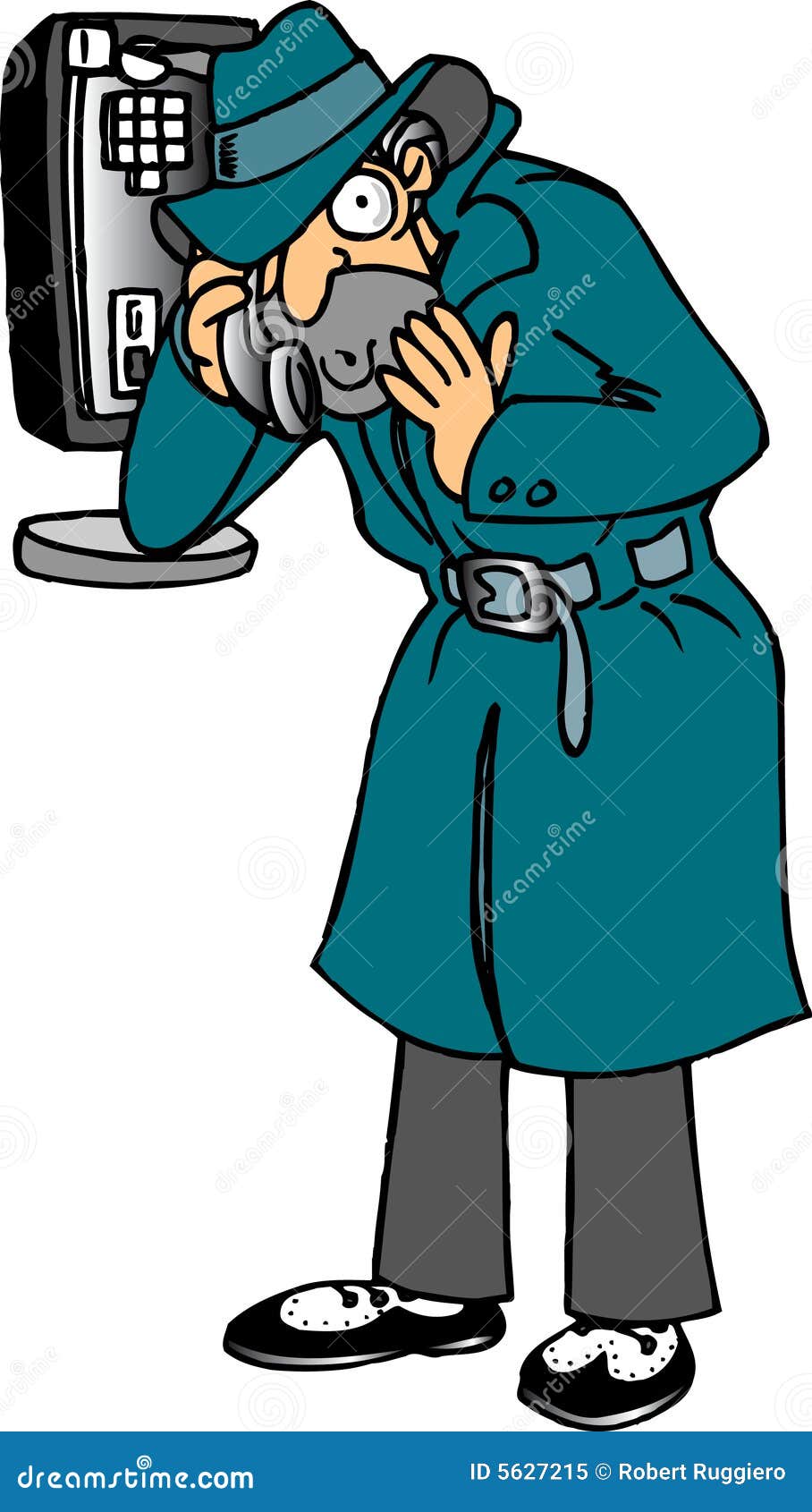 Agent On Phone Cartoon Vector | CartoonDealer.com #5627215