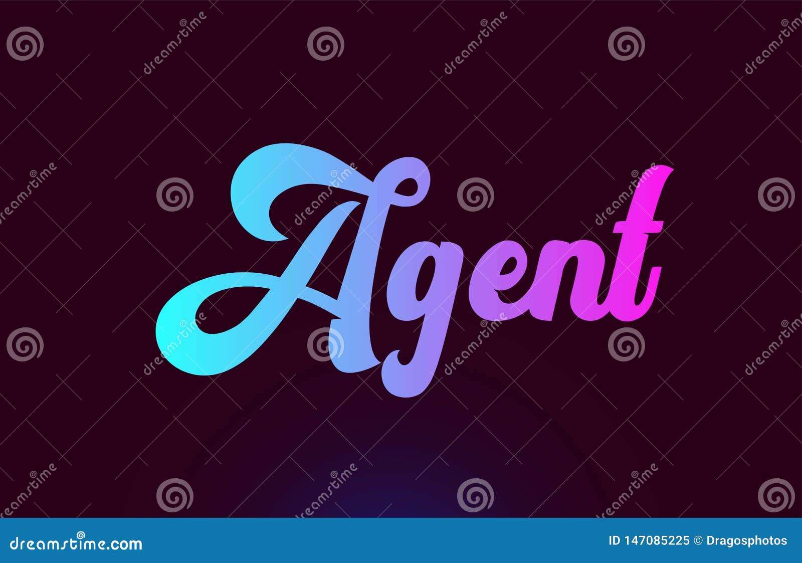 Agent Pink Word Text Logo Icon Design for Typography Stock Illustration ...