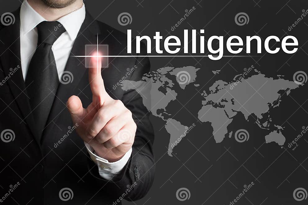 Agent Pressing Button Intelligence World Map Stock Image - Image of ...