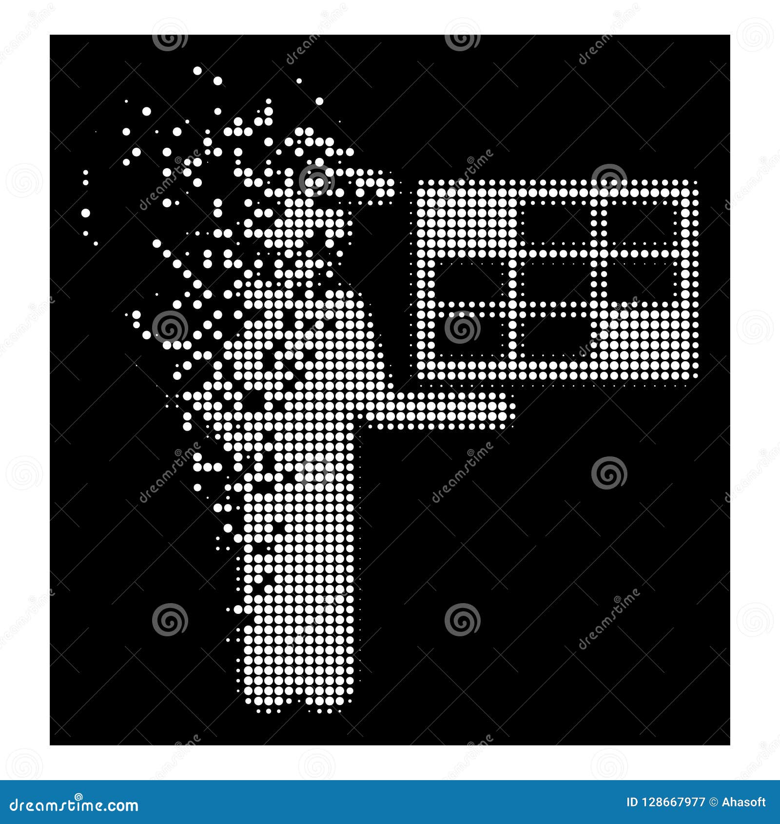 White Dissolving Pixelated Halftone Agent Schedule Icon Stock Vector ...