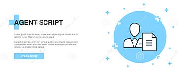 Agent Script Icon, Banner Outline Stock Vector - Illustration of icon ...