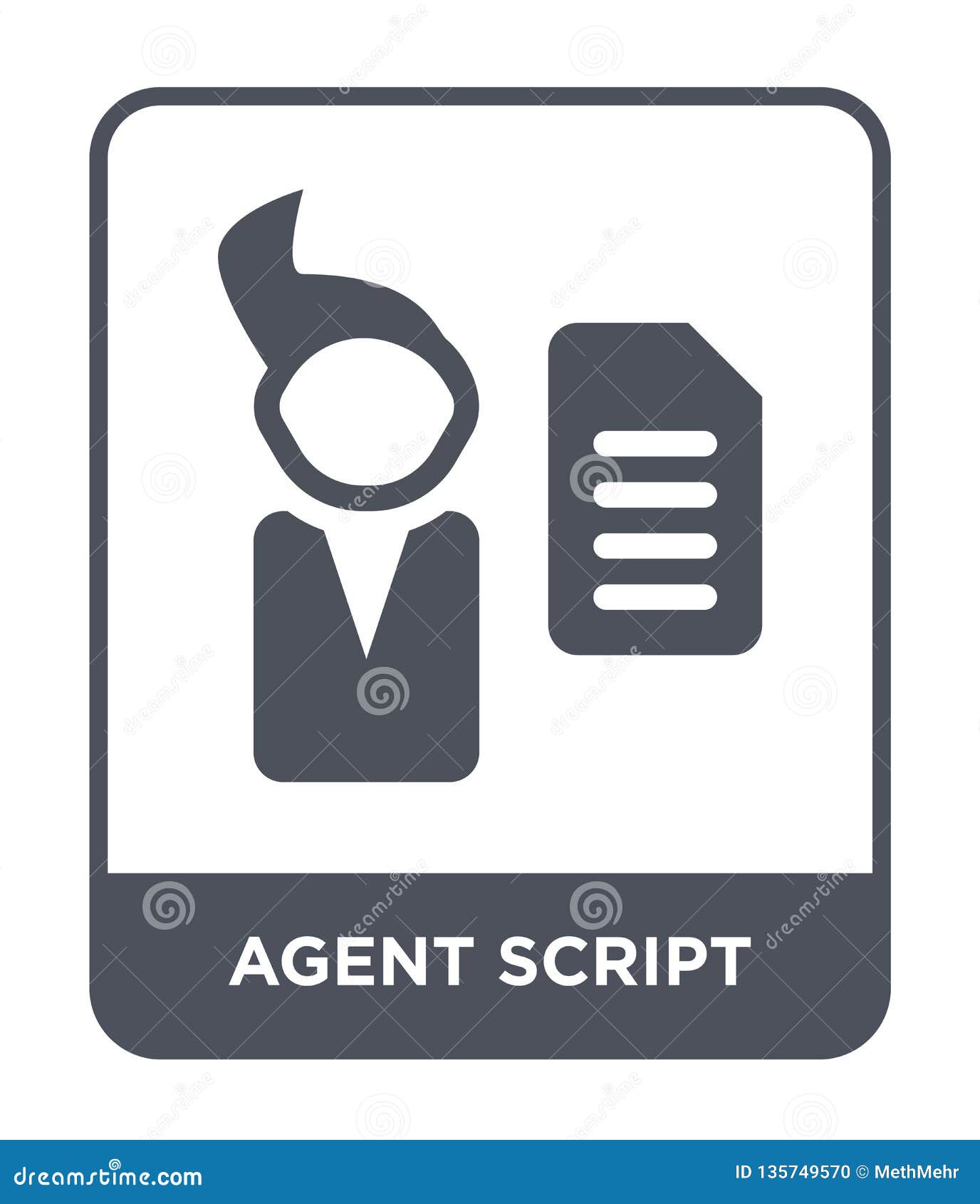 Agent Script Icon in Trendy Design Style. Agent Script Icon Isolated on ...