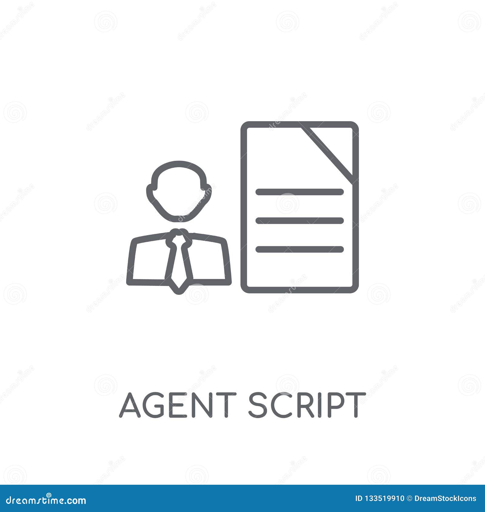 Agent Script Linear Icon. Modern Outline Agent Script Logo Conce Stock ...