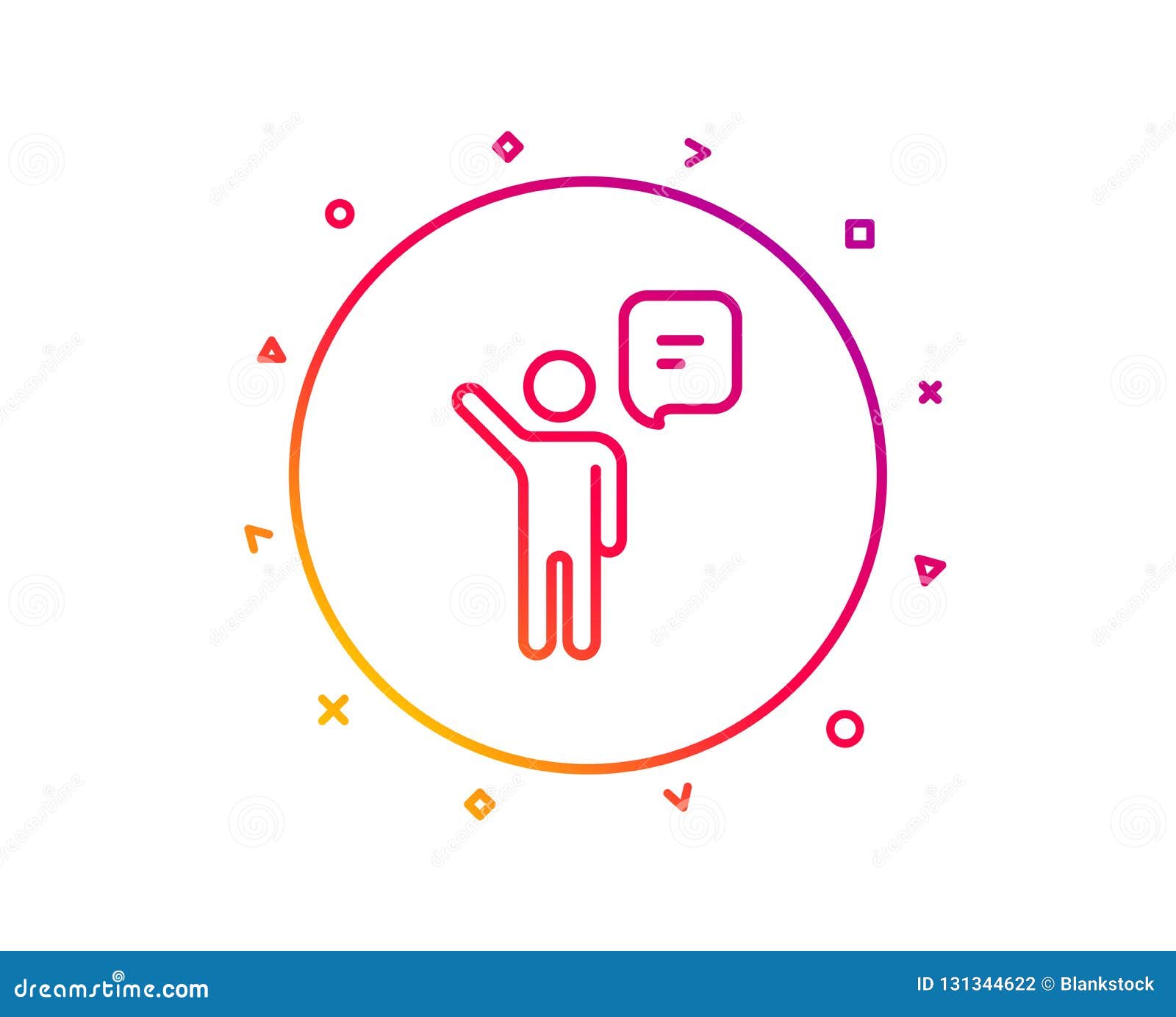Agent Talk Line Icon. Business Management Sign. Vector Stock Vector ...