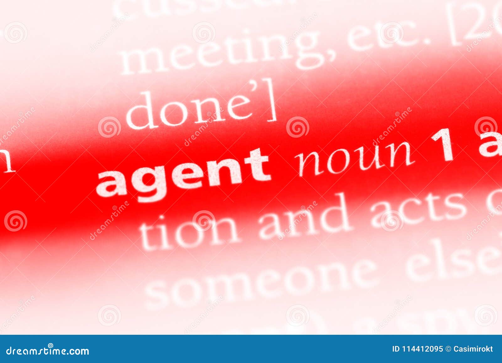 Agent stock image. Image of printed, paper, book, english - 114412095