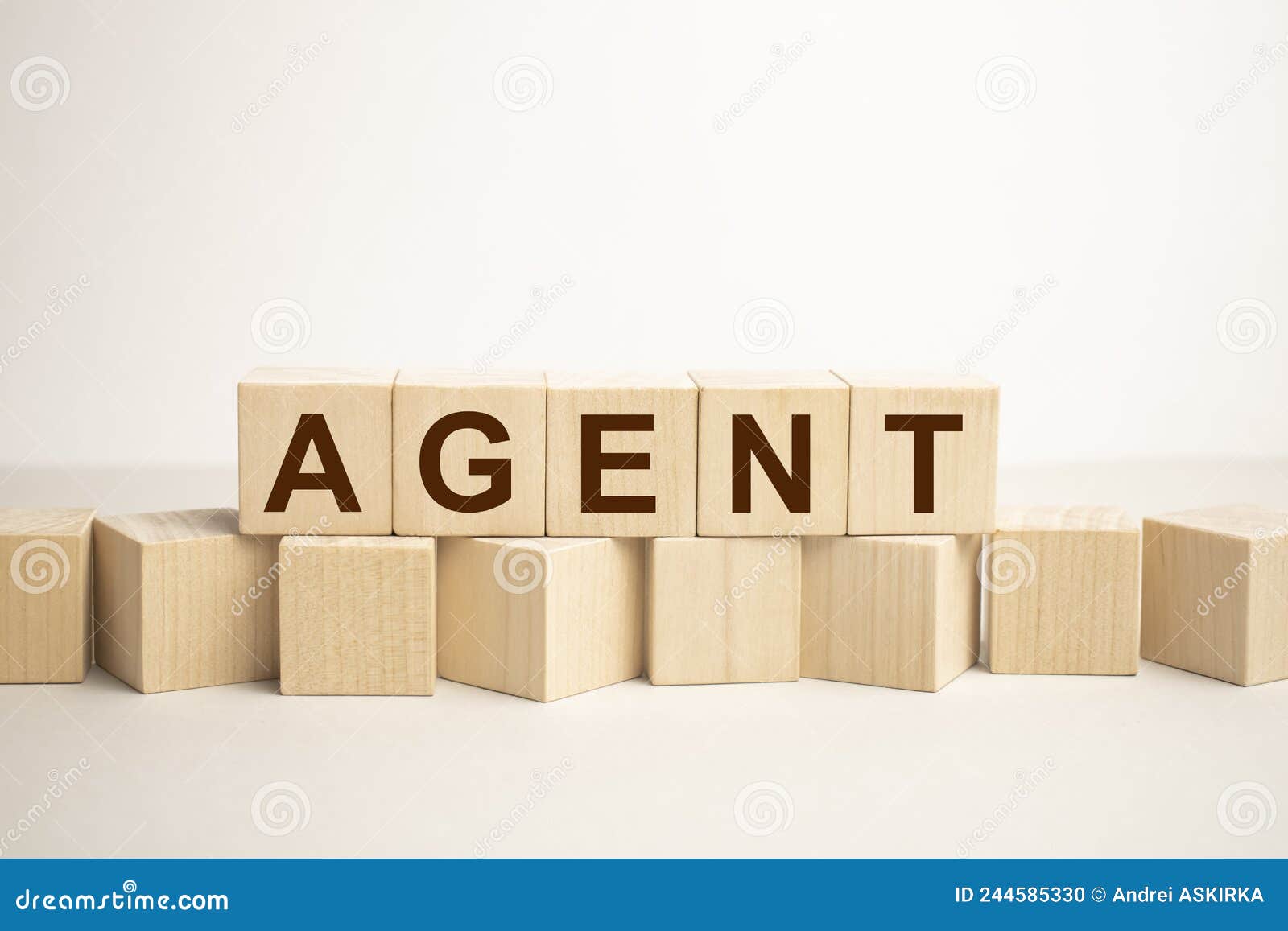 Agent Word Written in Wooden Cube Stock Photo - Image of property ...