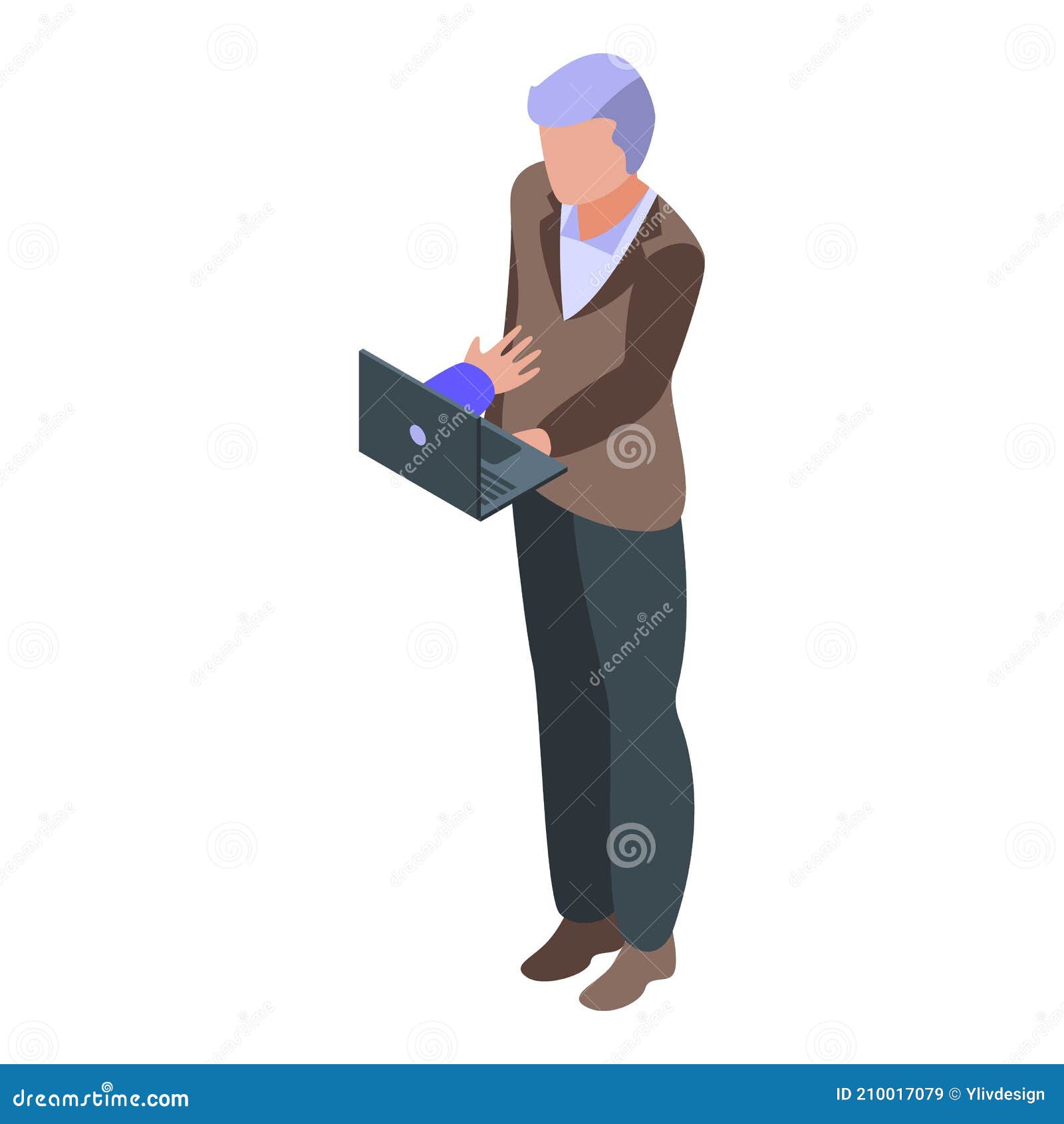 Agent Work Icon, Isometric Style Stock Vector - Illustration of center ...