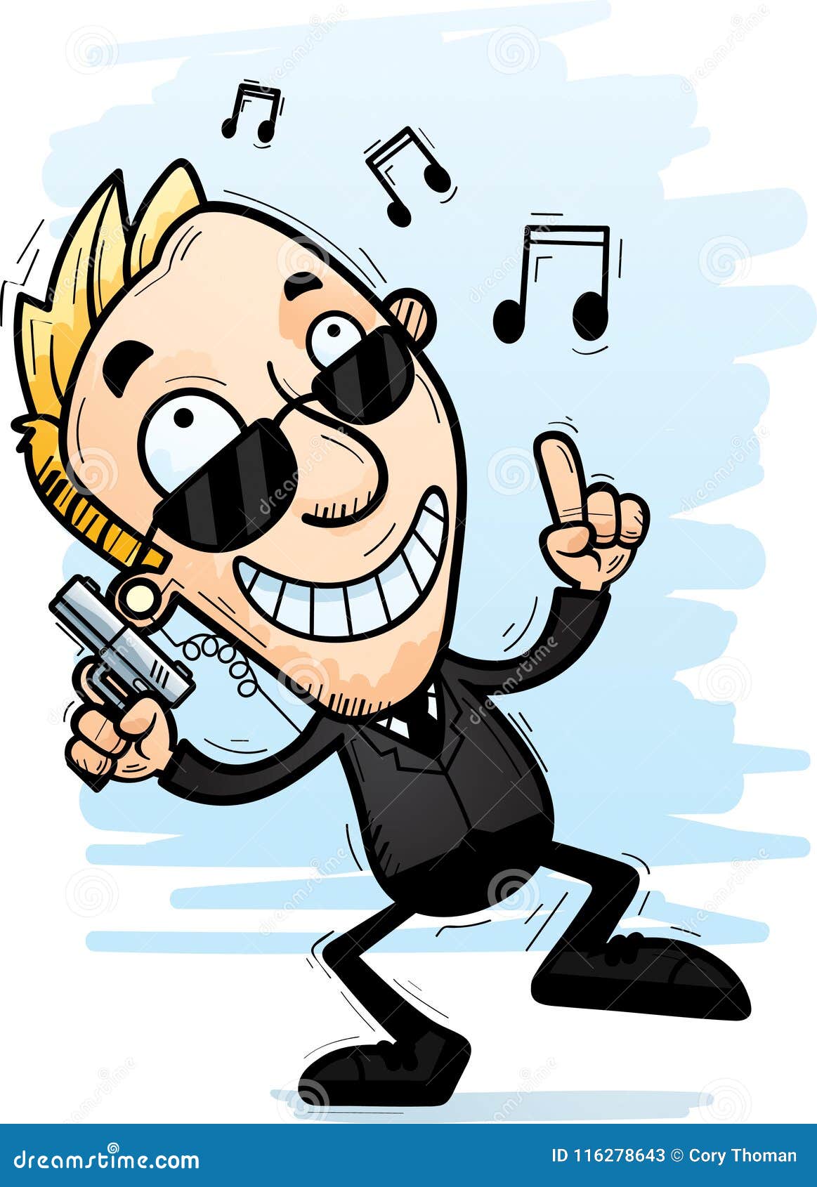 Agente Dancing Dos Desenhos Animados Ilustração do Vetor - Ilustração ...