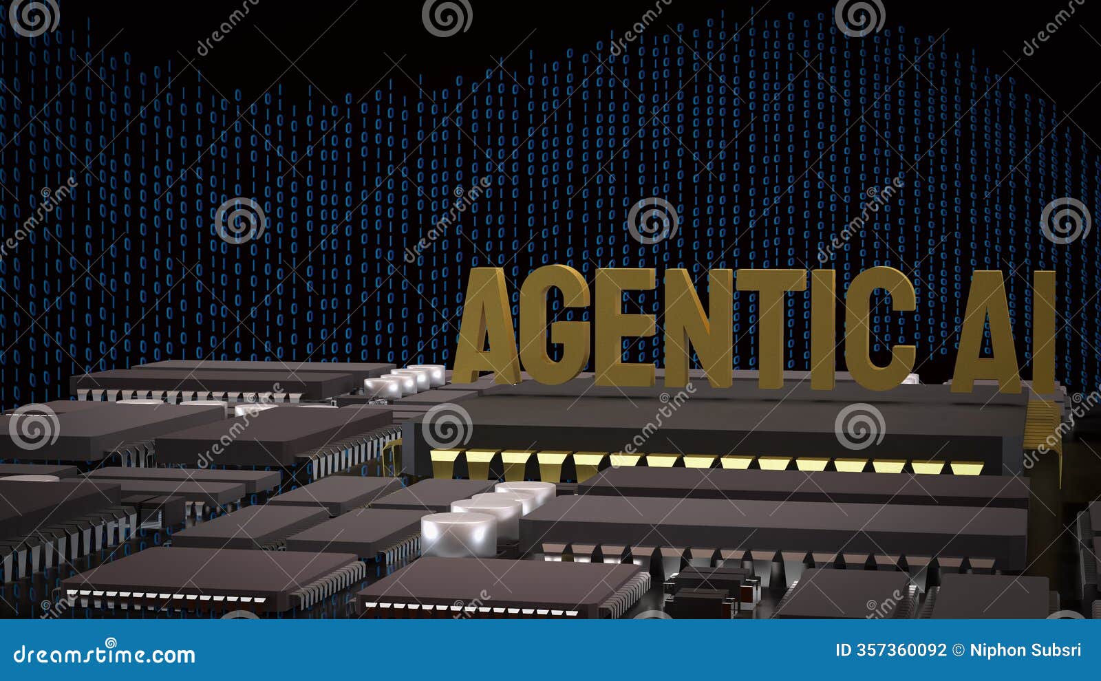 The Agentic Ai for Technology or it Concept 3d Rendering Stock ...