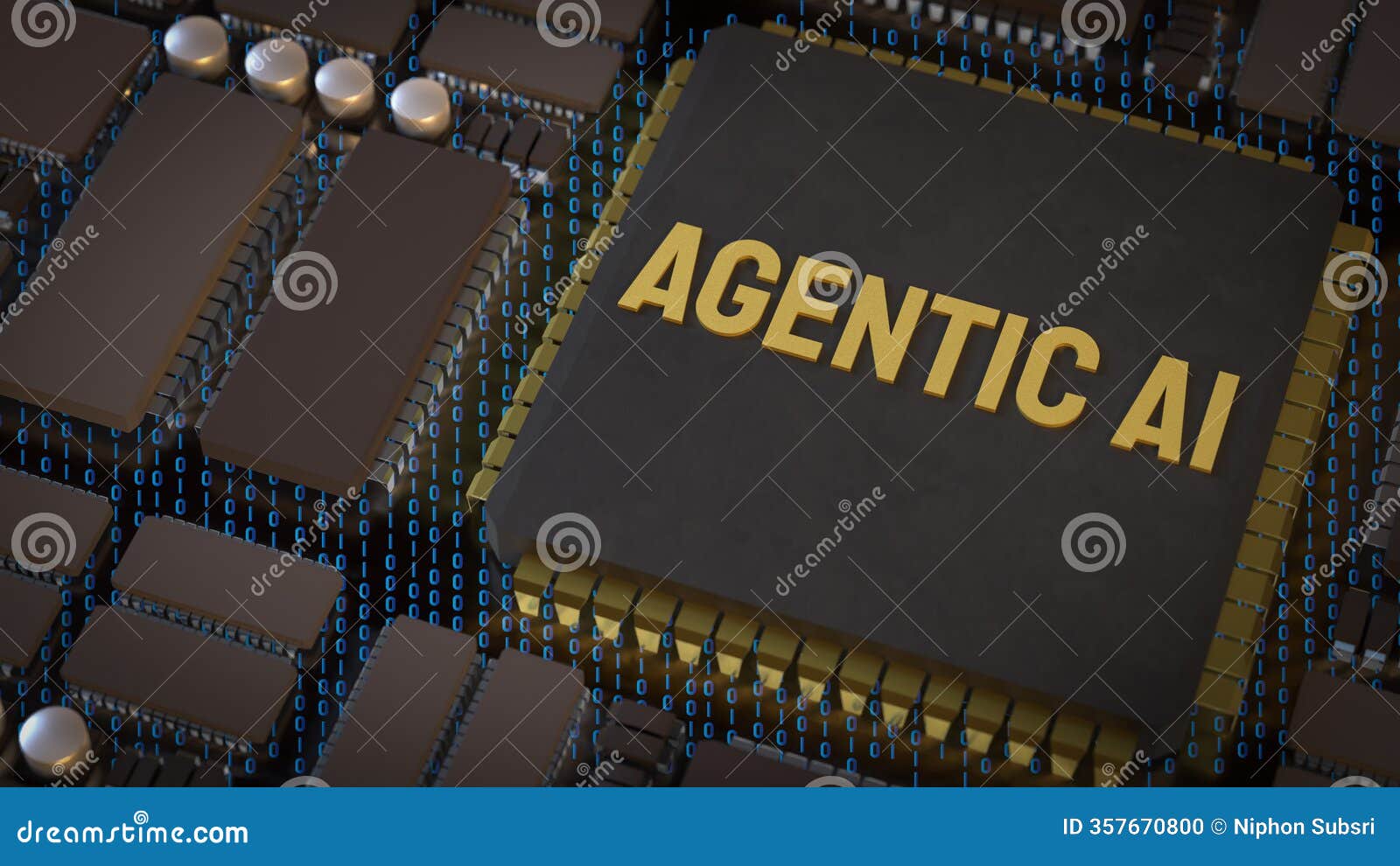 The Agentic Ai for Technology or it Concept 3d Rendering Stock ...