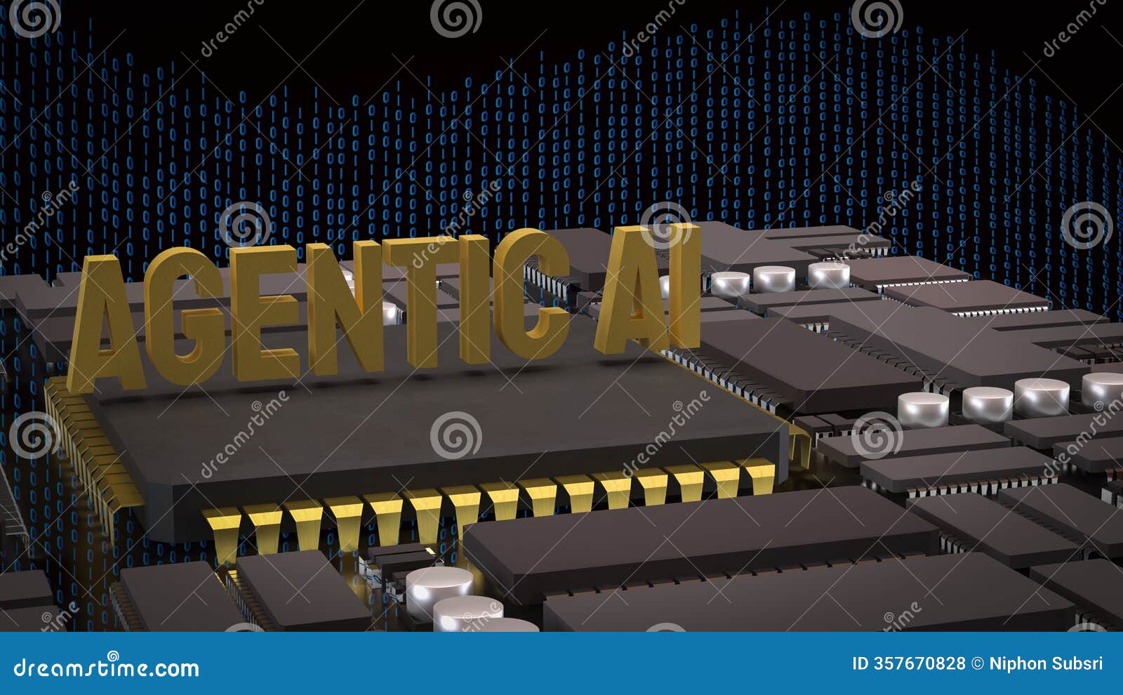 The Agentic Ai for Technology or it Concept 3d Rendering Stock ...