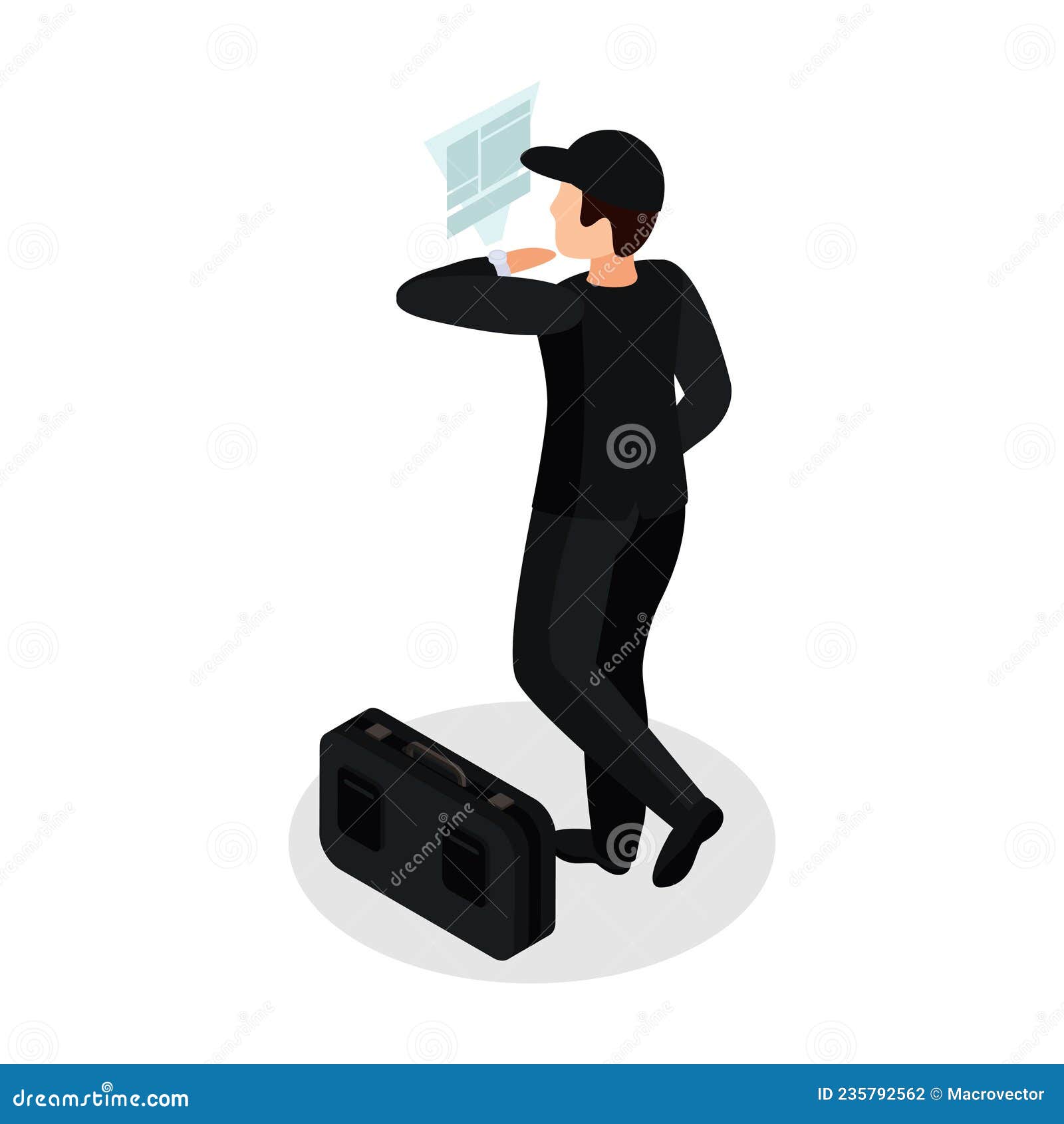 Agents Smart Watch Composition Stock Vector - Illustration of human ...