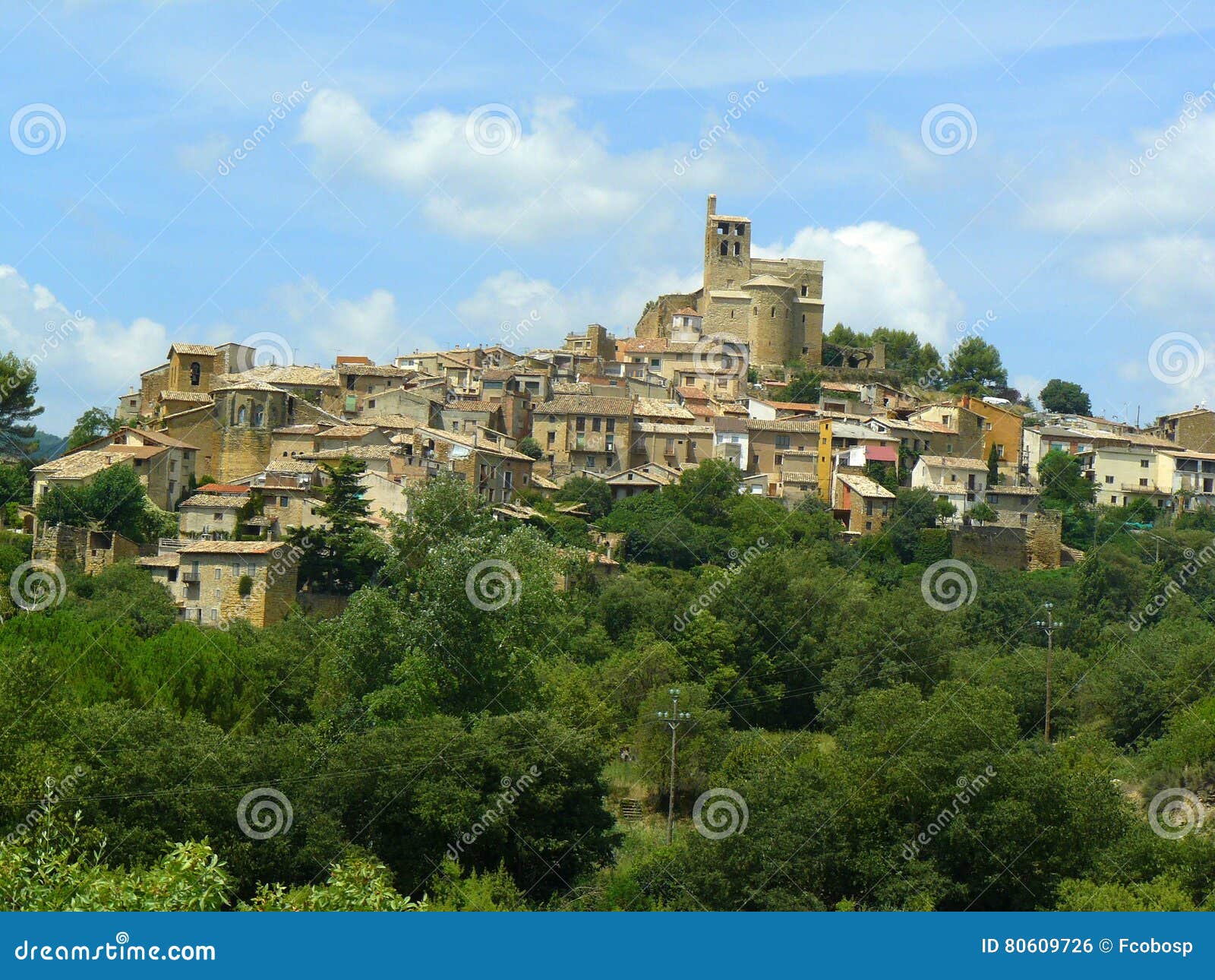 Ager, Lérida, España foto de archivo. Imagen de municipio - 80609726