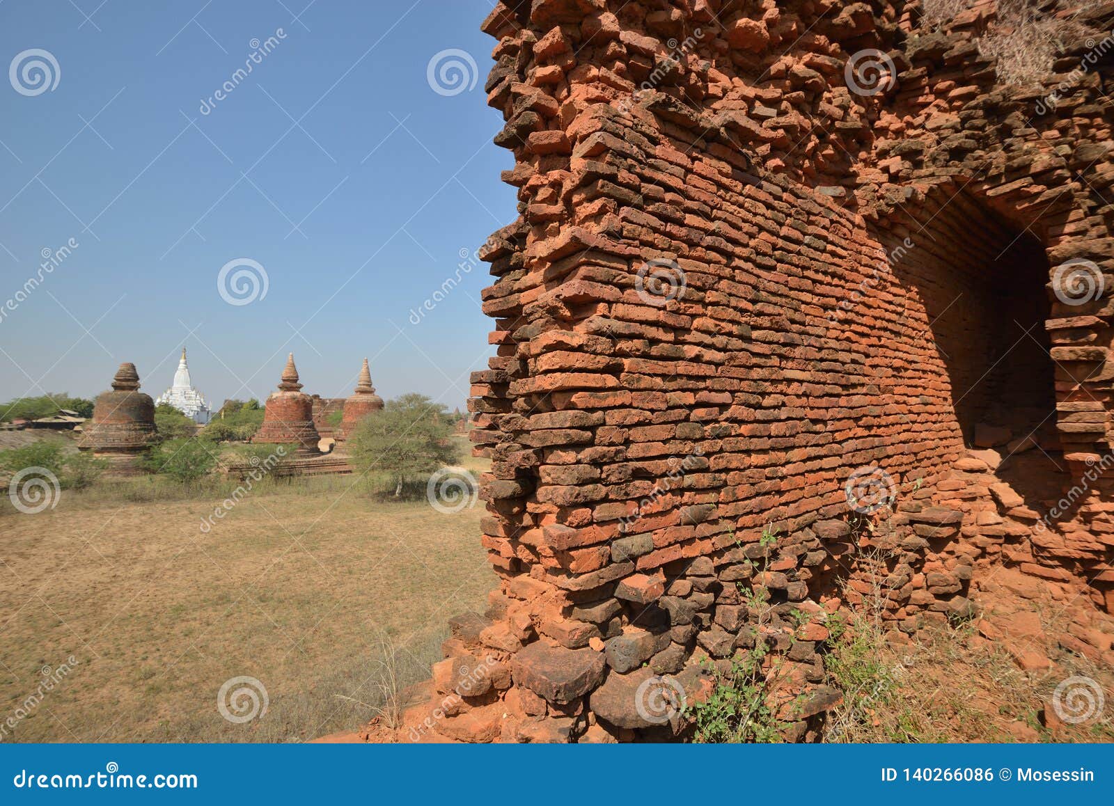Ages Bagan Pagoda Tower Brick Walls Stock Photo - Image of anawrahta ...
