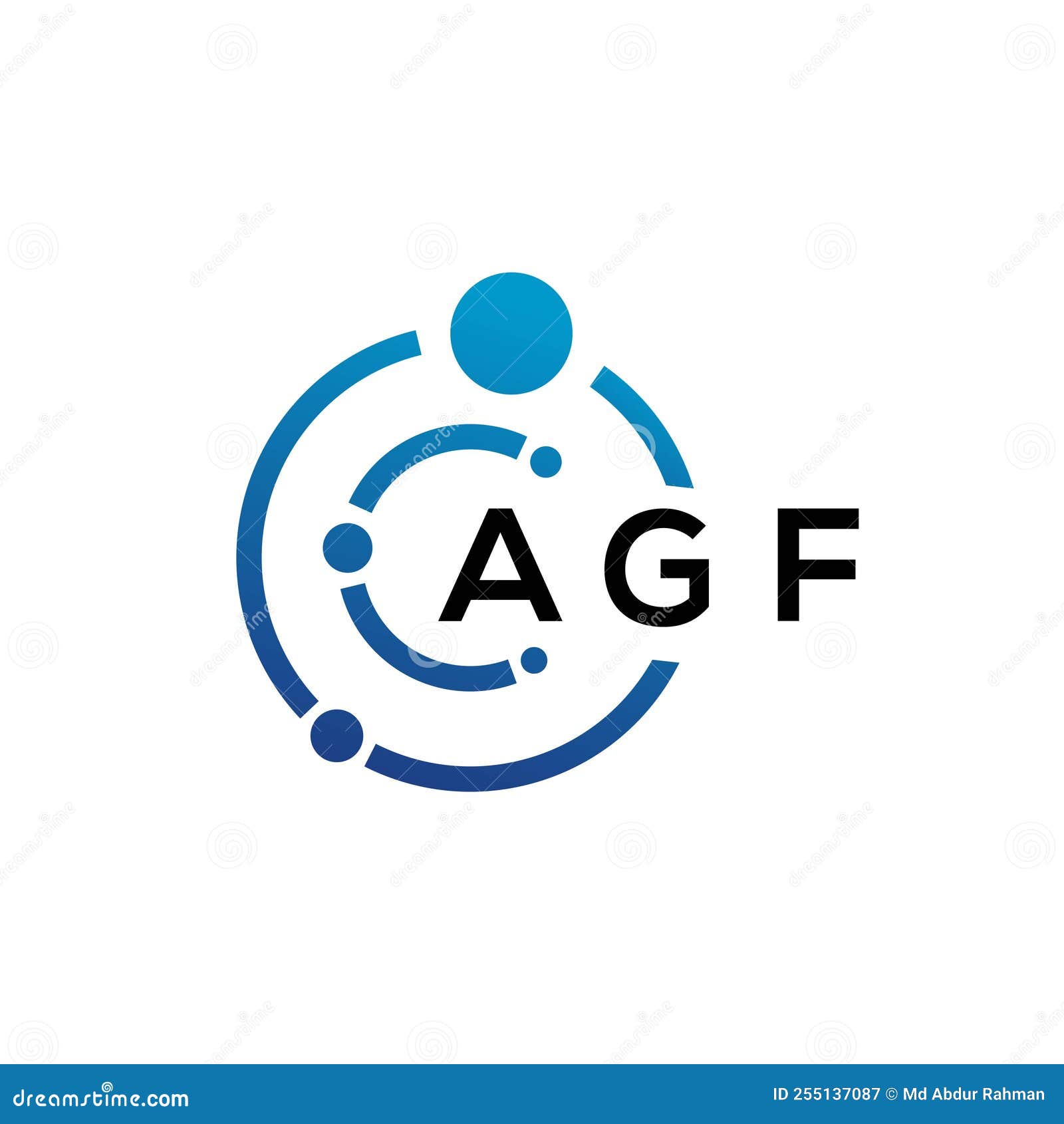 AGF Letter Logo Design on Black Background. AGF Creative Initials ...