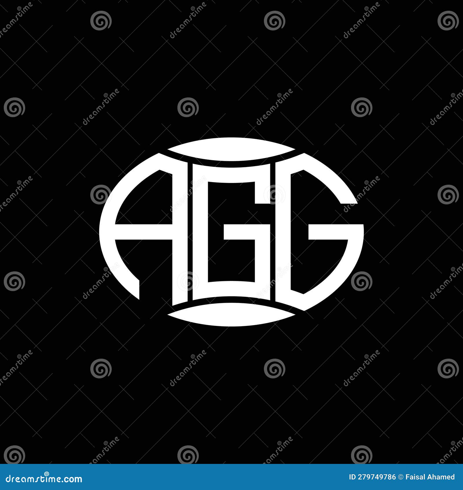 AGG Abstract Monogram Circle Logo Design on Black Background. AGG ...