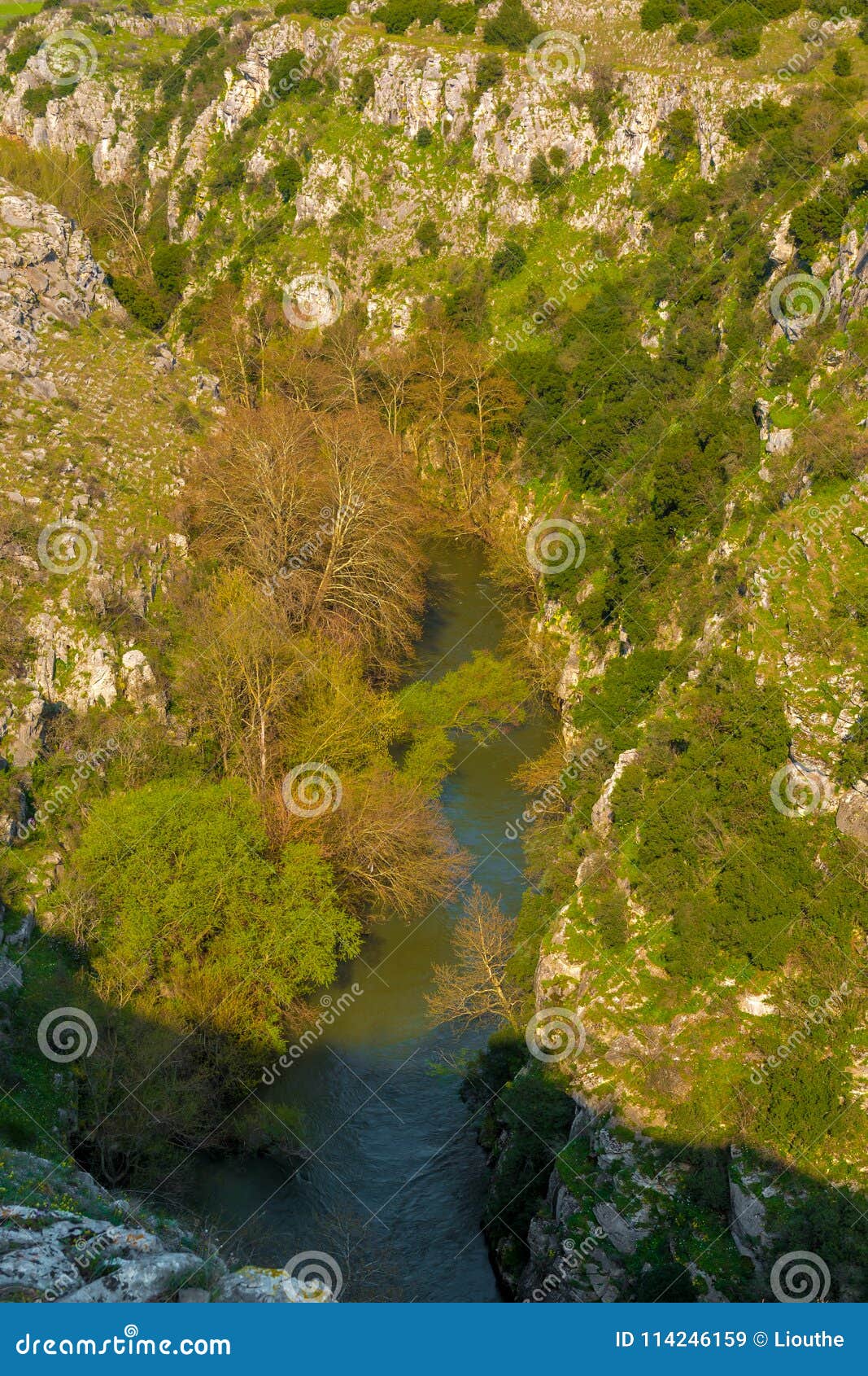 Aggitis river early spring stock image. Image of river - 114246159
